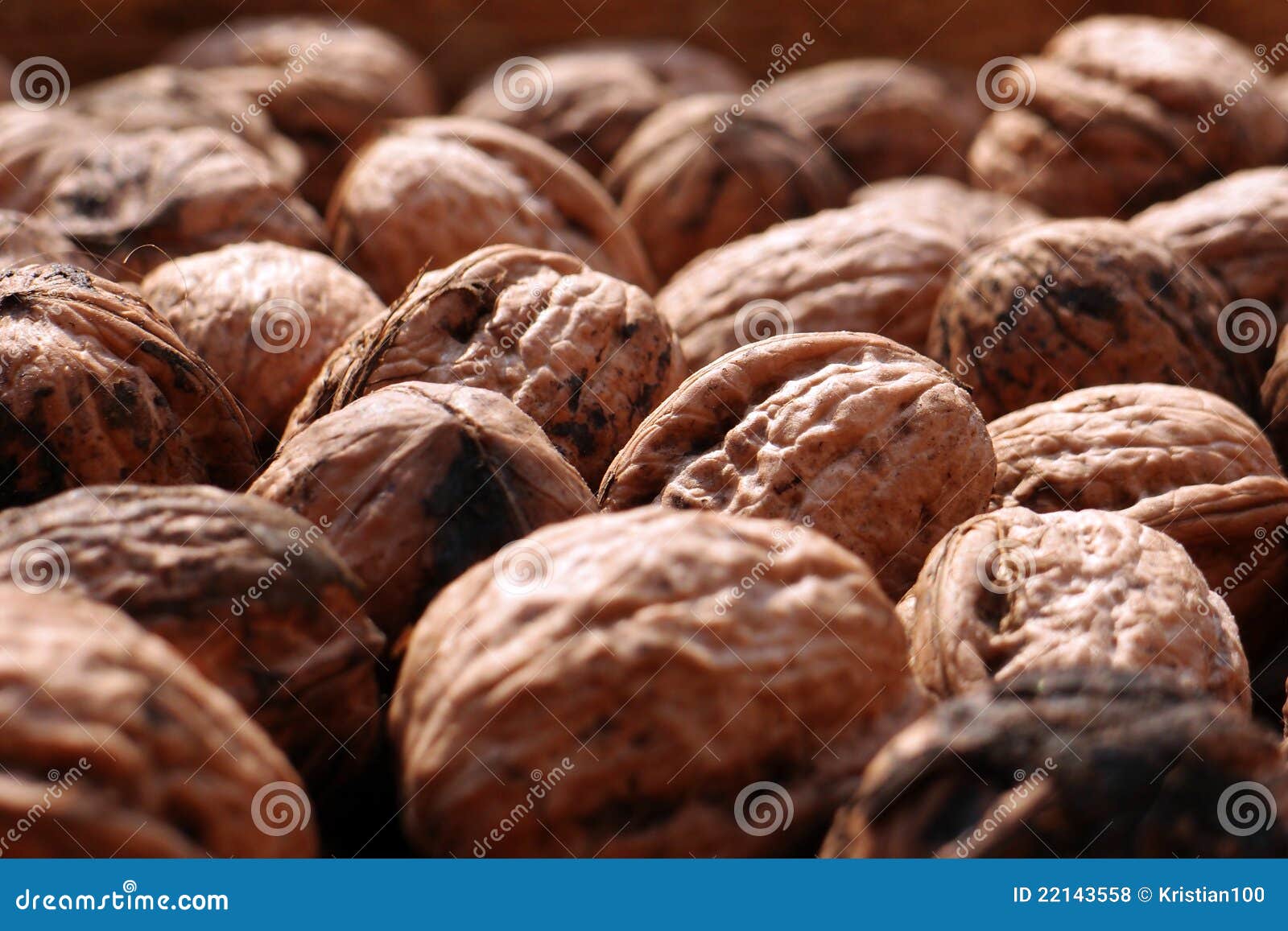 Wall nuts in a wooden box stock photo. Image of natural - 22143558