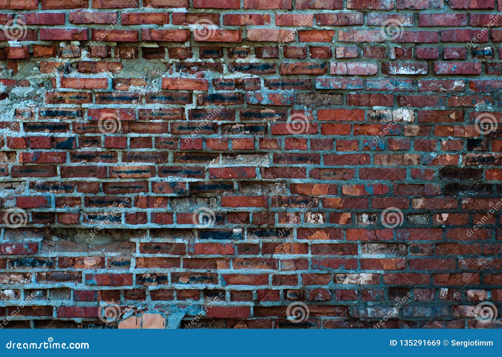 Wall with Old Brickwork, Red Rubbed Bricks Stock Image - Image of color ...
