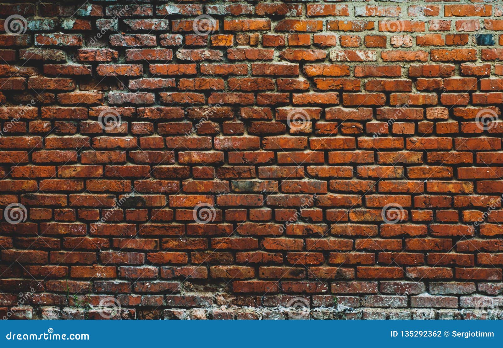 Wall with Old Brickwork, Red Rubbed Bricks. Stock Photo - Image of ...