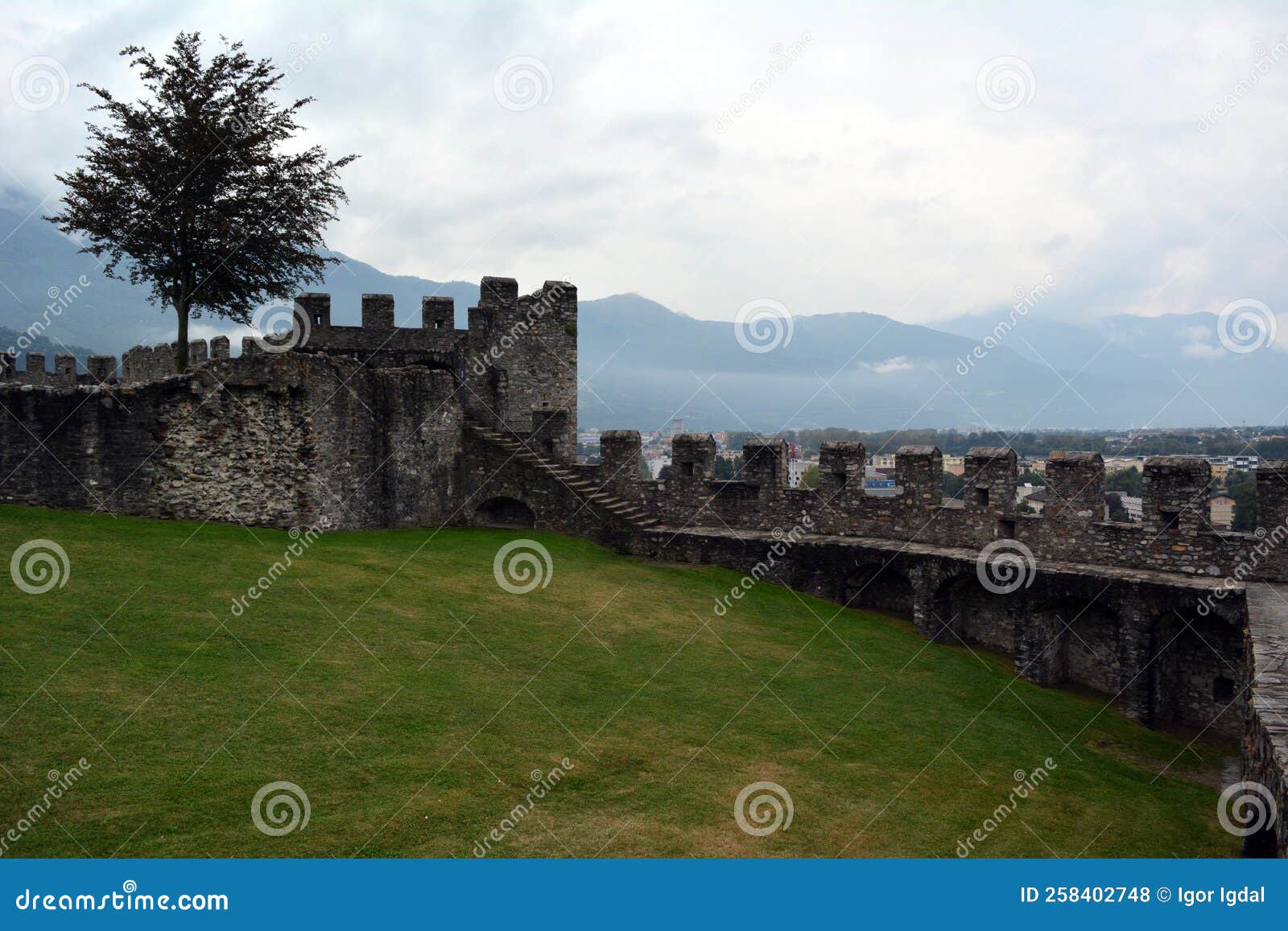 Wall of an Old Fortress. Watchtowers Stock Photo - Image of classic ...
