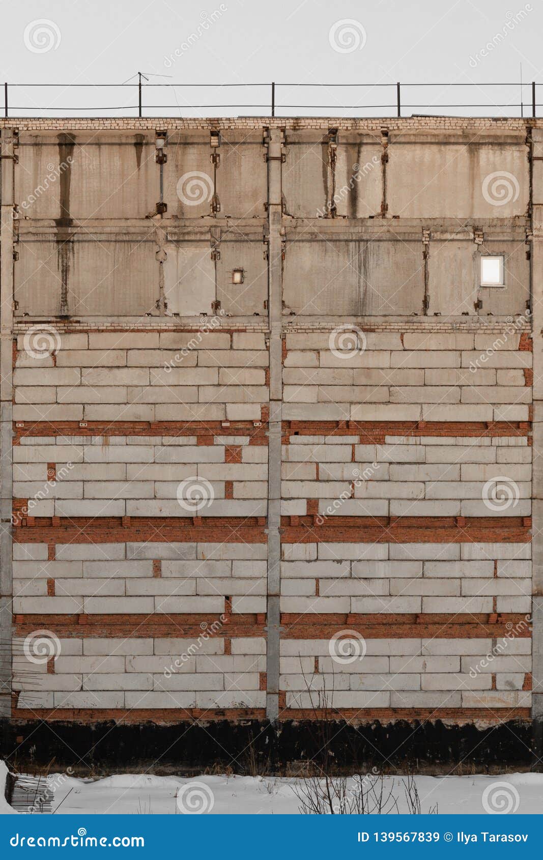 The Wall Of An Old Industrial Building. Industrial Background. A Wall ...