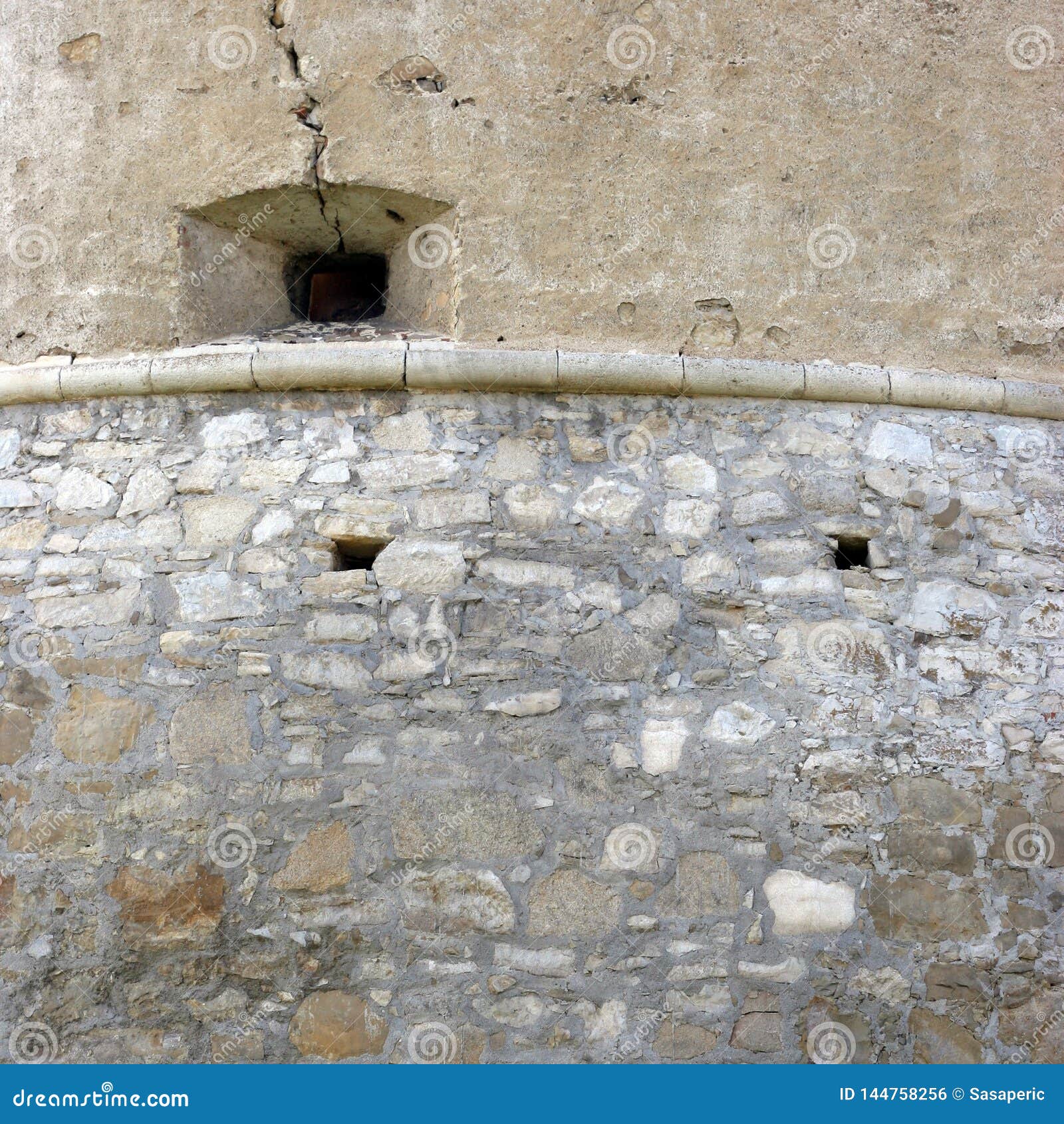 Wall of an Old Medieval Building - Guard Post Stock Photo - Image of ...