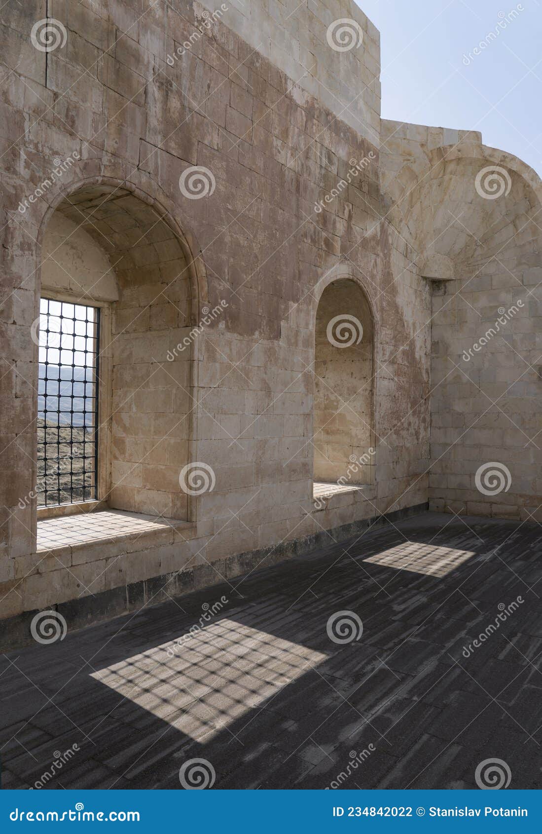 Wall of an Old Palace with Window Openings and Beautiful Shadows Stock ...