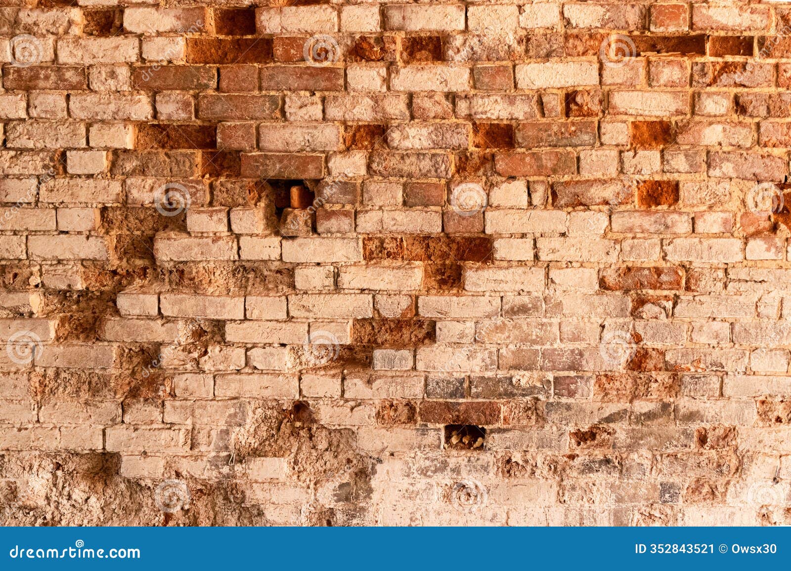 The Wall of an Old Red Brick Building, Texture Pattern. Background for ...