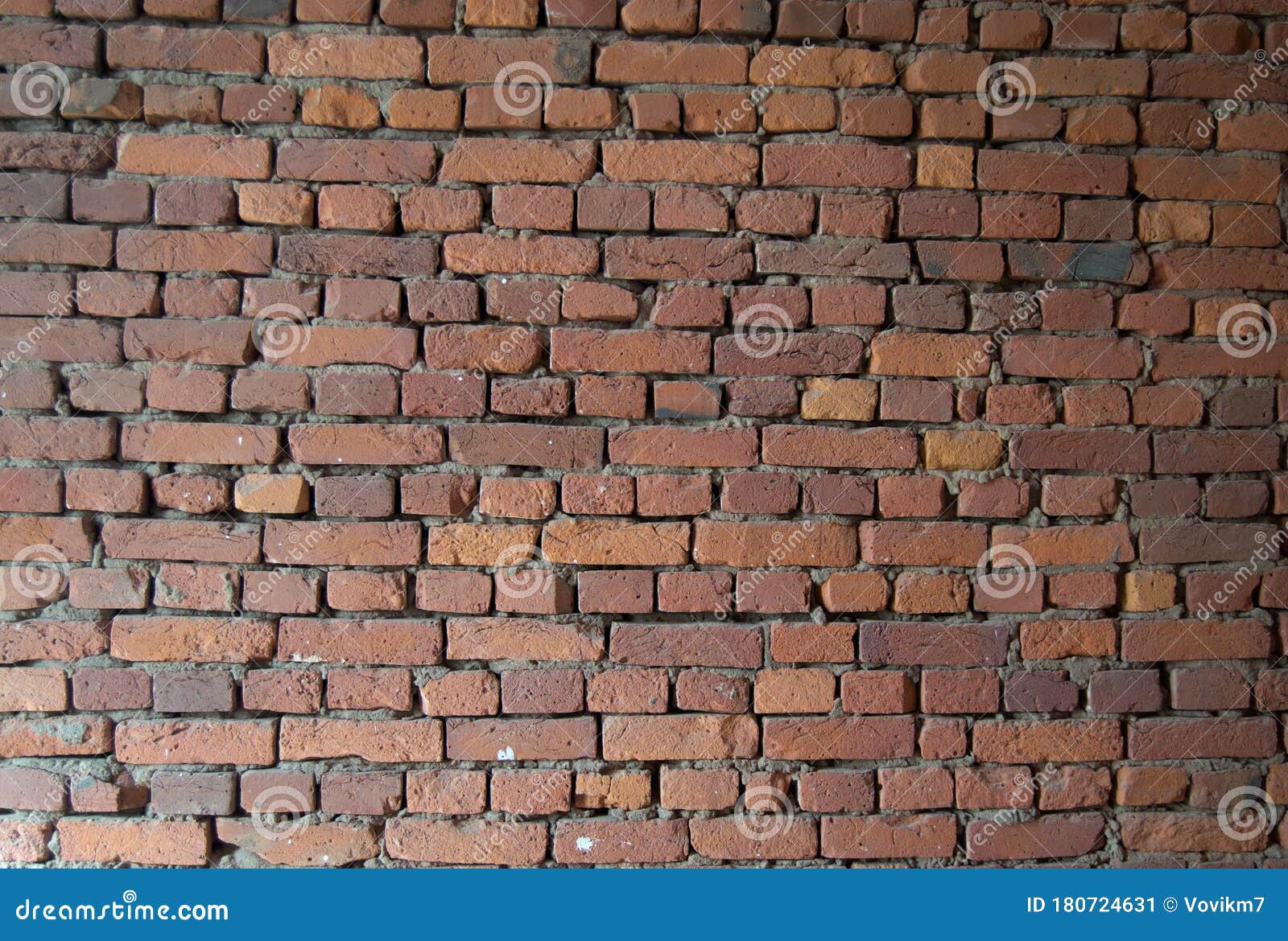 Wall of Old Red Brick with a Pronounced Relief. Stock Image - Image of ...