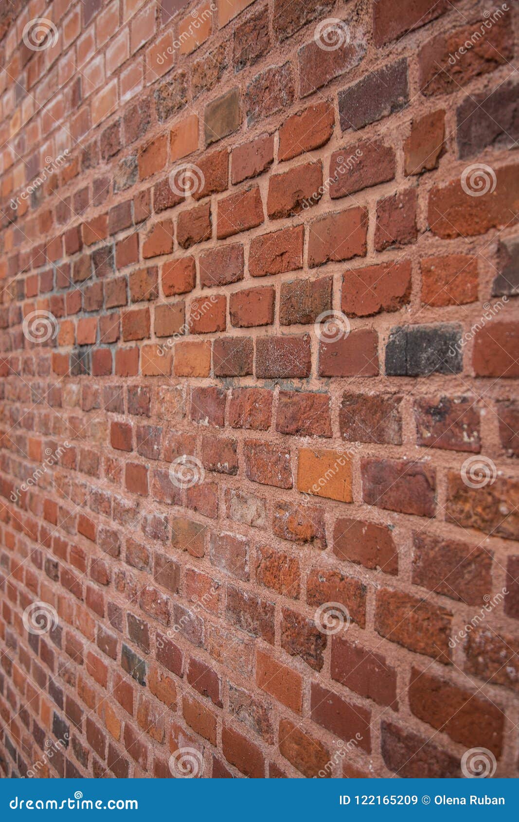 Wall from Old Red Brick Side View Stock Image - Image of masonry ...