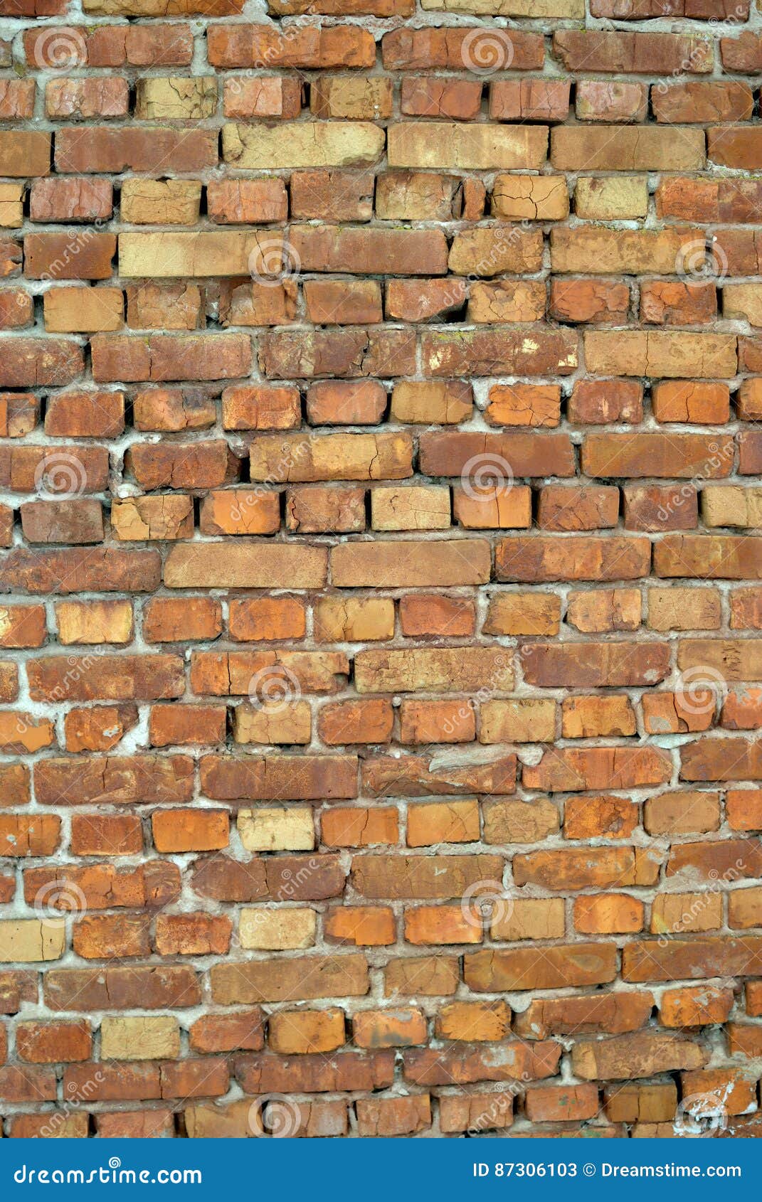 Wall of old red bricks stock image. Image of cement, bricks - 87306103