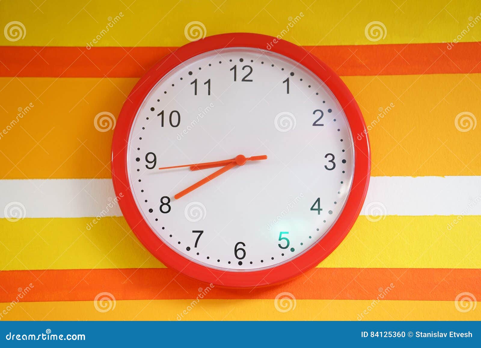 Orange Clock Showing Time Different Time Zones Web Banner Stock Image ...