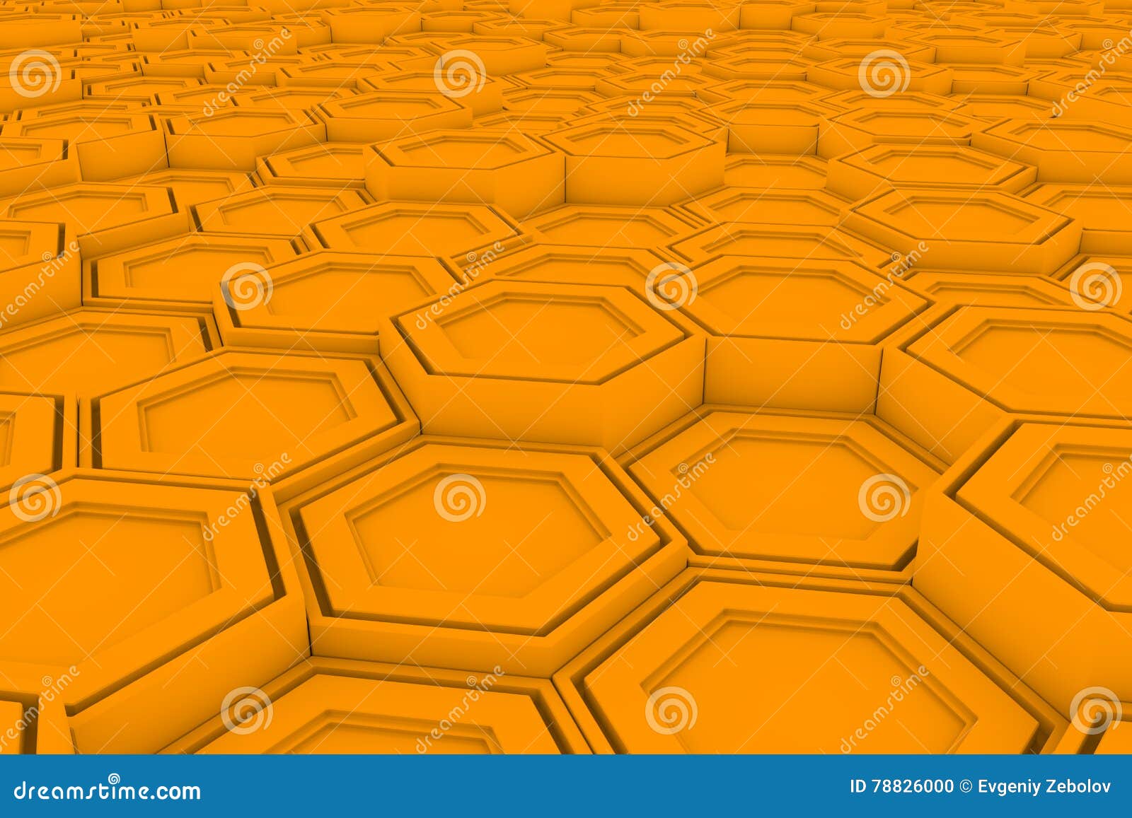 Wall of orange hexagons stock illustration. Illustration of design ...