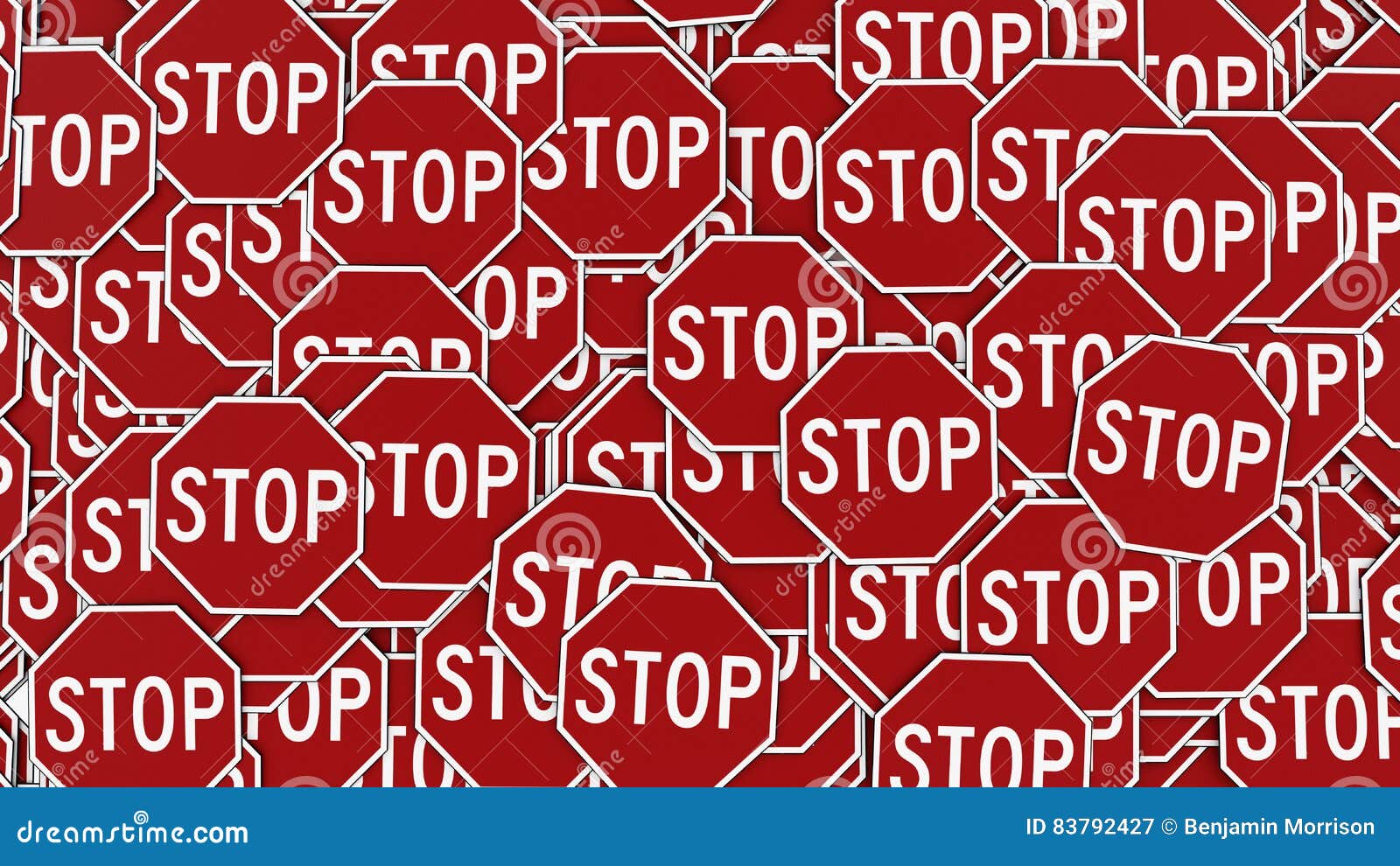 Octagonal Stop Sign With White Hand Symbol On Red Background. Vector ...