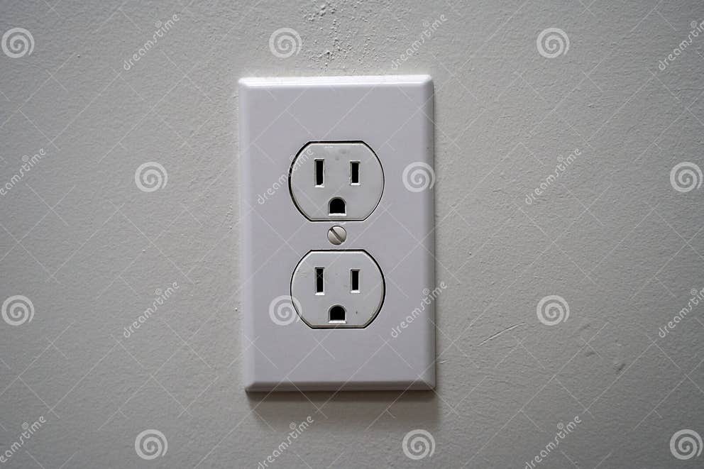 Wall Outlet with an America-Canada Style Plug Socket Stock Photo ...
