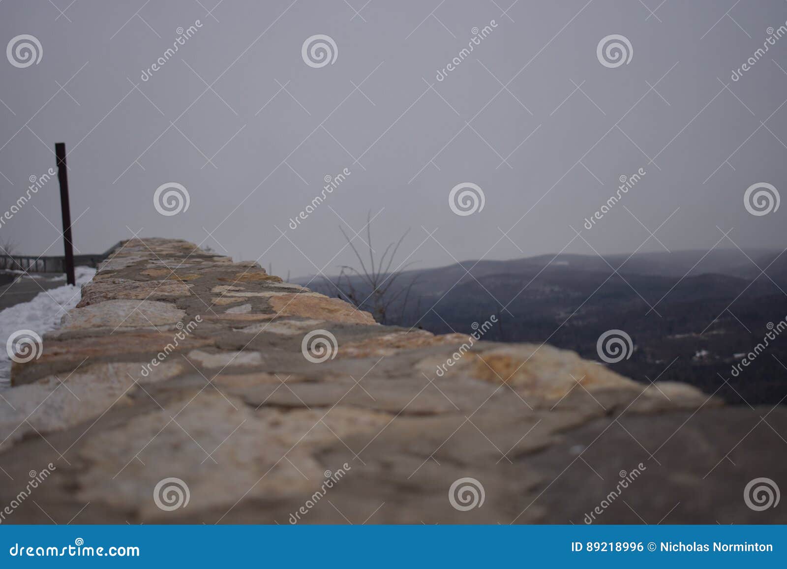 Wall overlooking mountains stock photo. Image of catskills - 89218996