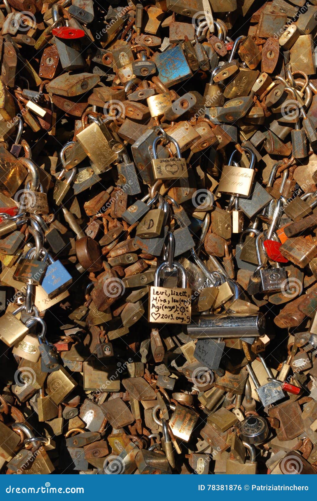 A wall of padlocks editorial photo. Image of love, texture - 78381876