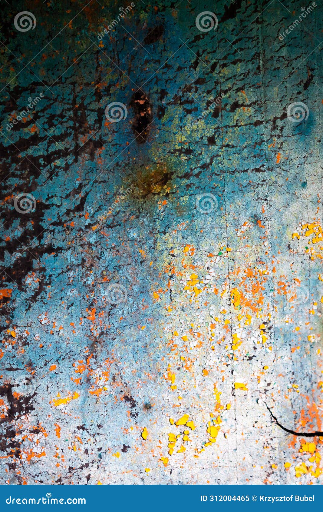 Wall Painted with Colorful Old Peeling Paints Stock Image - Image of ...