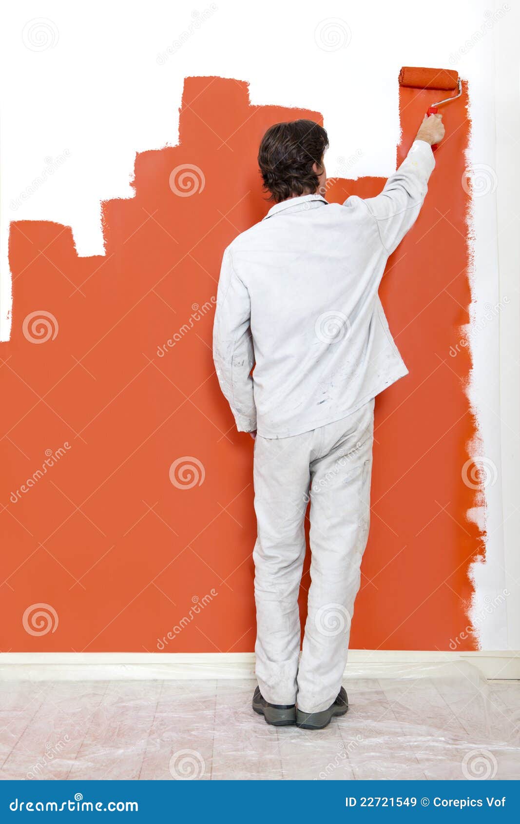Wall painter stock image. Image of painting, single, standing - 22721549