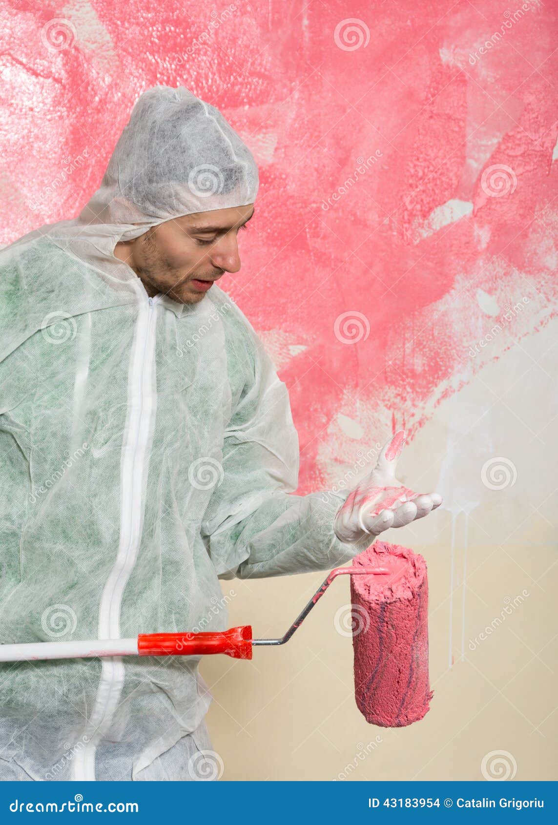 Wall painter portrait stock photo. Image of room, contractor - 43183954