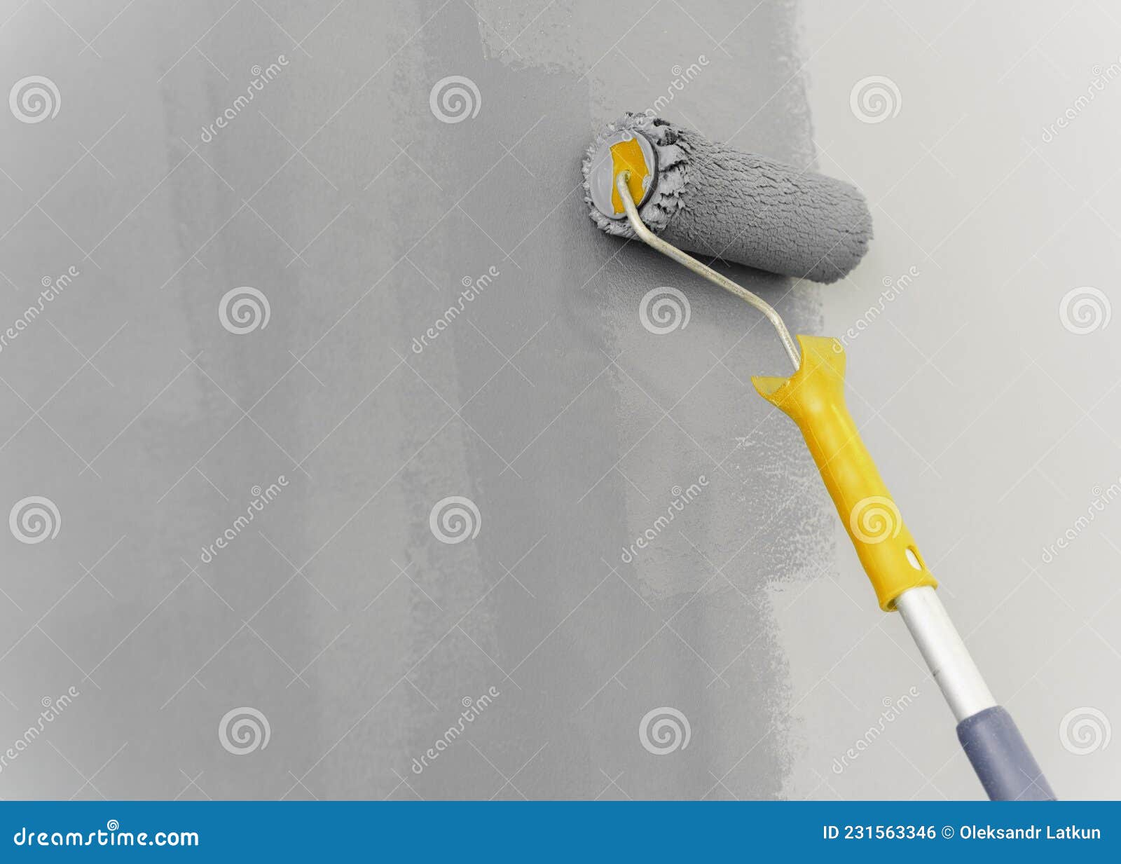 Wall Painting with Roller Concept. High Quality Beautiful Photo Concept ...