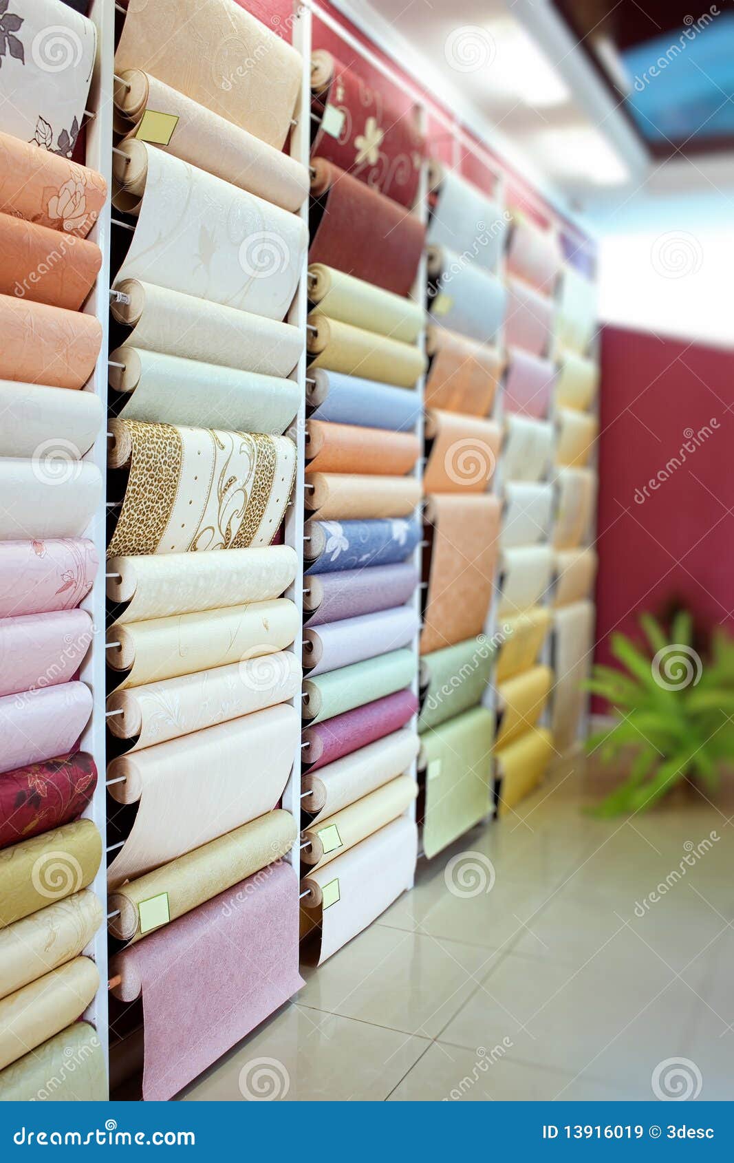 Wall-paper is in a shop stock image. Image of assortment - 13916019