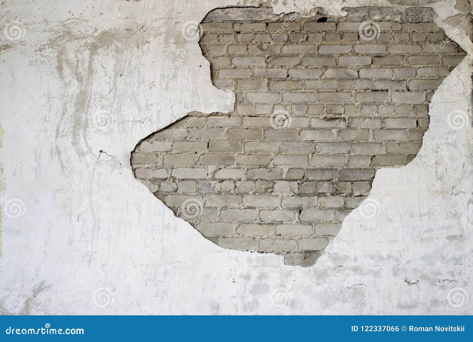 Wall with Partially Removed Plaster in the Form of Figured Drawing of a ...