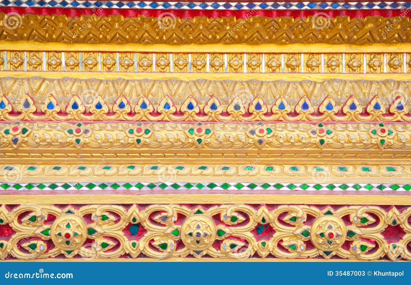 Wall Pattern Texture Style in Temple of Thailand Stock Image - Image of ...