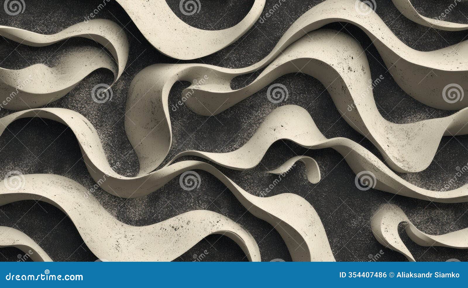 A Wall with a Pattern of Wavy Concrete Stock Illustration ...