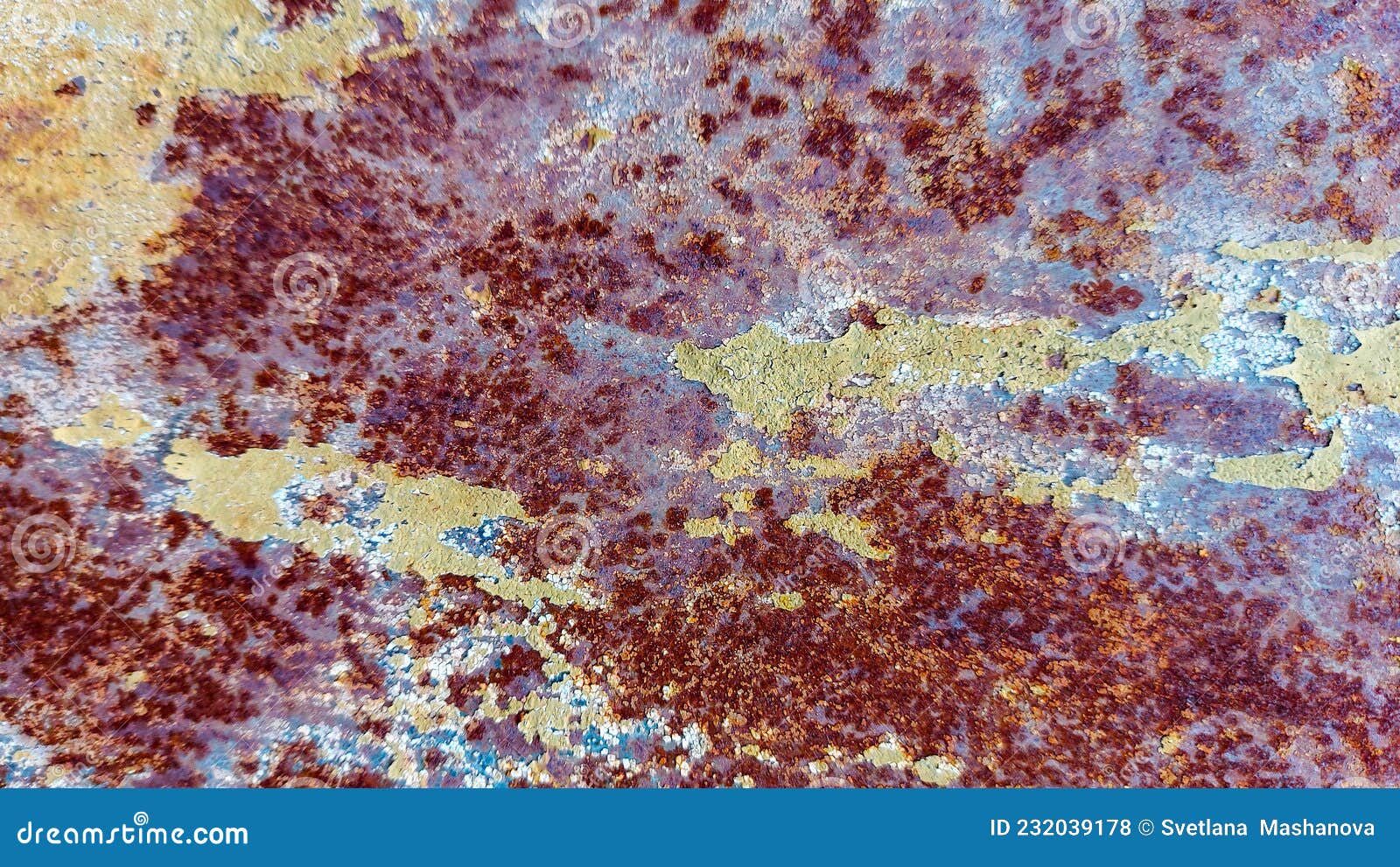 Wall with Peeled Paint and Rust, Cracked Paint and Rust. Close-up ...