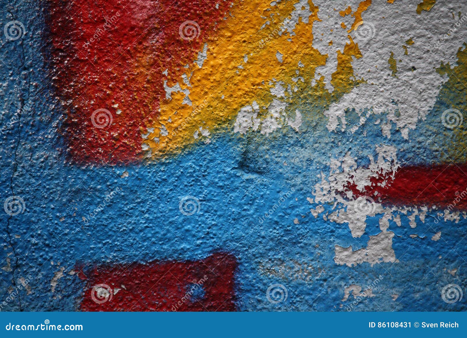 Wall with Peeling Plaster and Graffiti 6 Stock Image - Image of ...