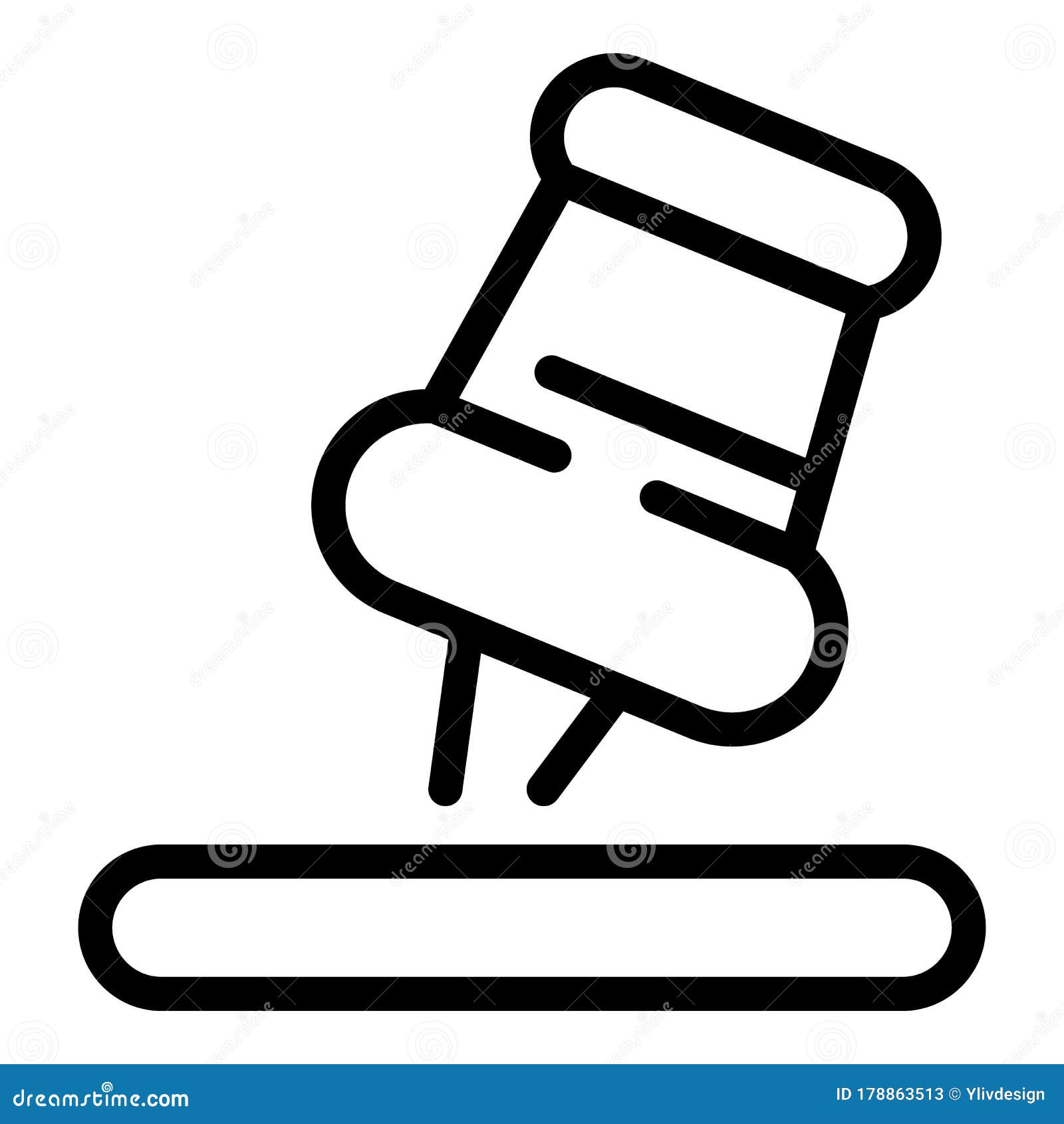 Wall Pin Icon, Outline Style Stock Vector - Illustration of business ...