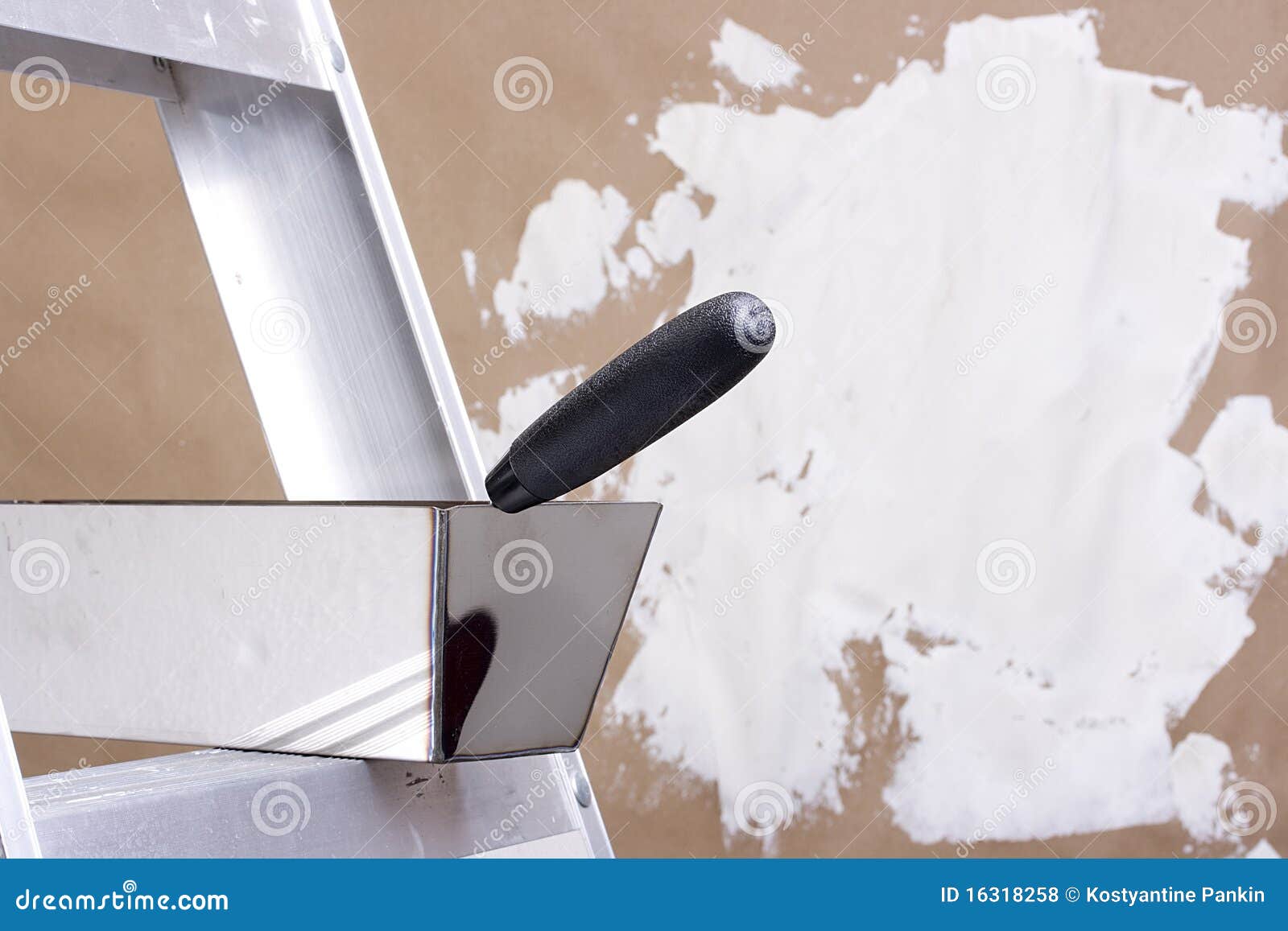 Wall plastering stock photo. Image of tool, daub, trowel - 16318258
