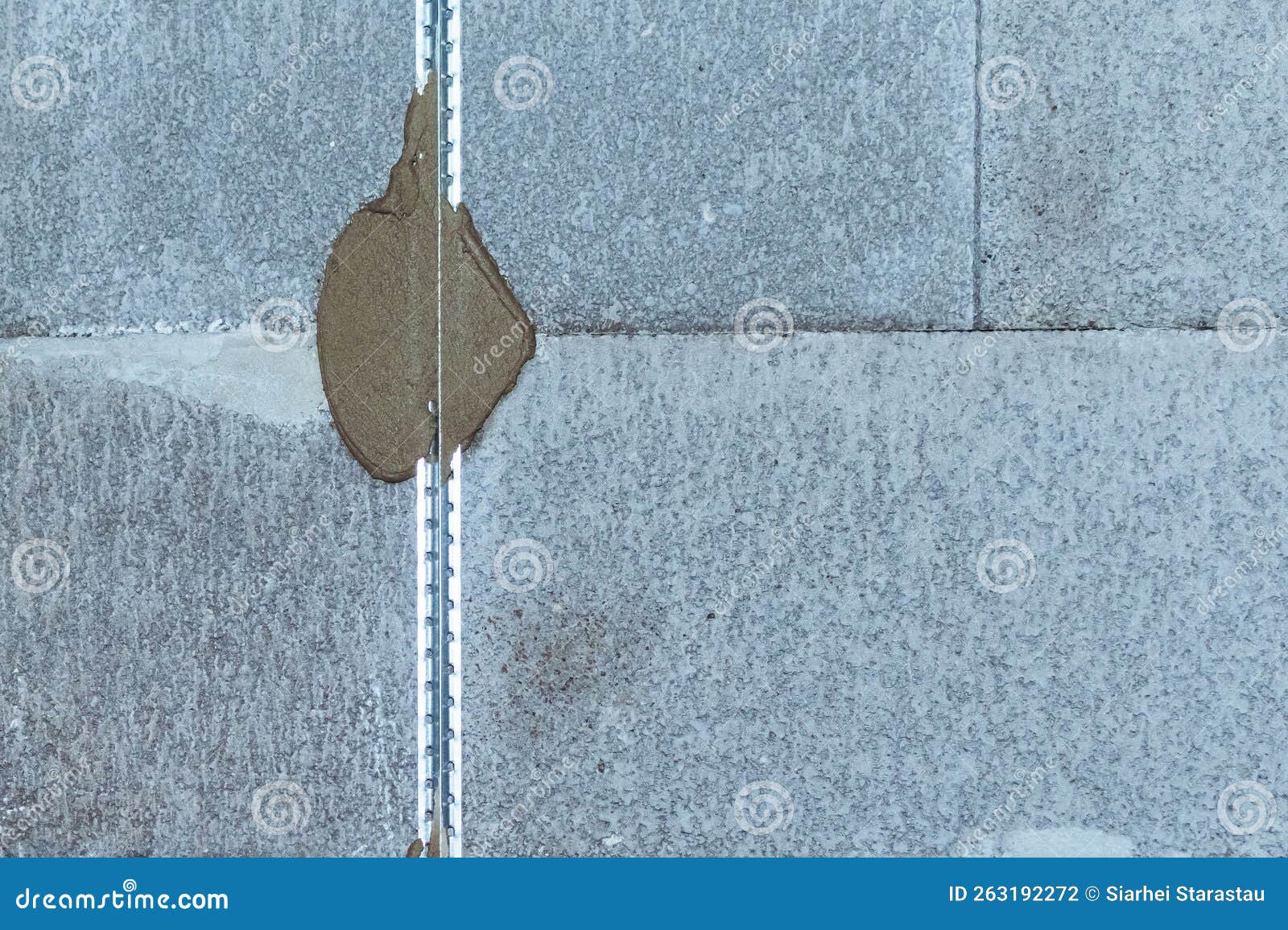 Wall plastering work stock photo. Image of profile, guide - 263192272