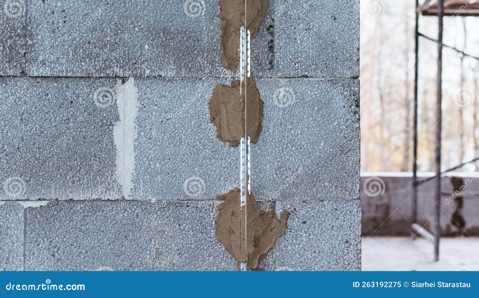 Wall plastering work stock image. Image of industrial - 263192275