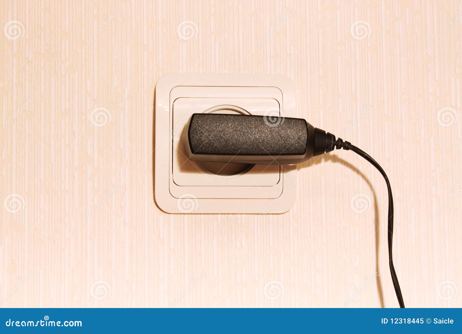 Wall plug with a cable stock image. Image of alternating - 12318445