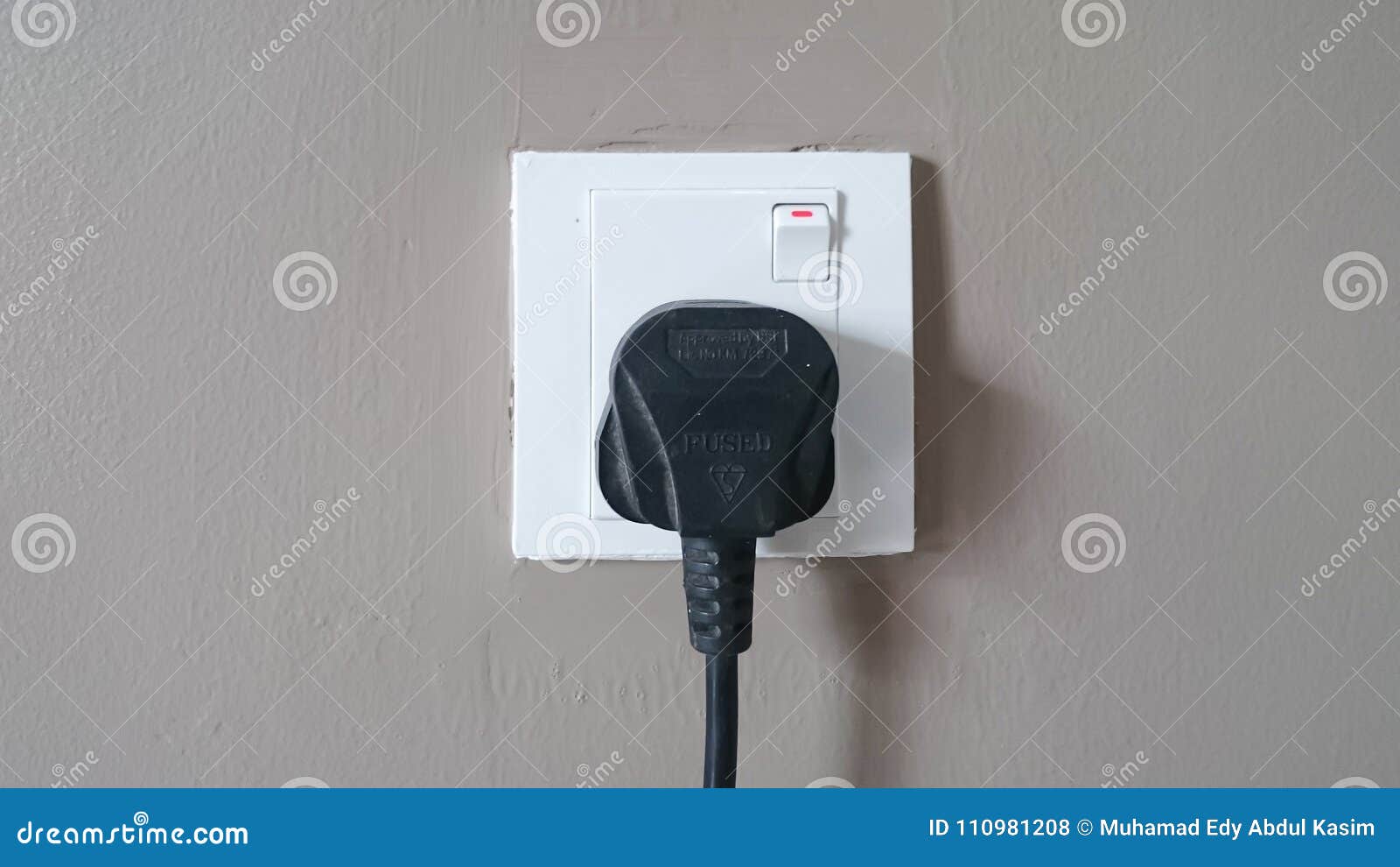 Wall point plug stock photo. Image of house, switch - 110981208