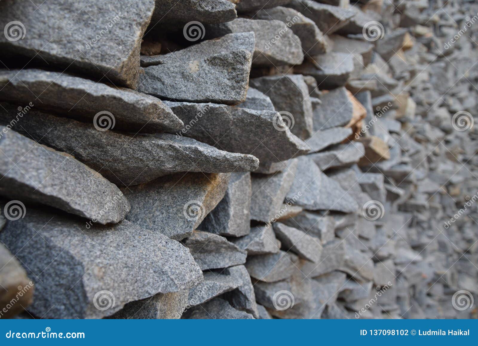 Wall of Pointed and Irregulars Rocks, on Perspective Stock Photo ...