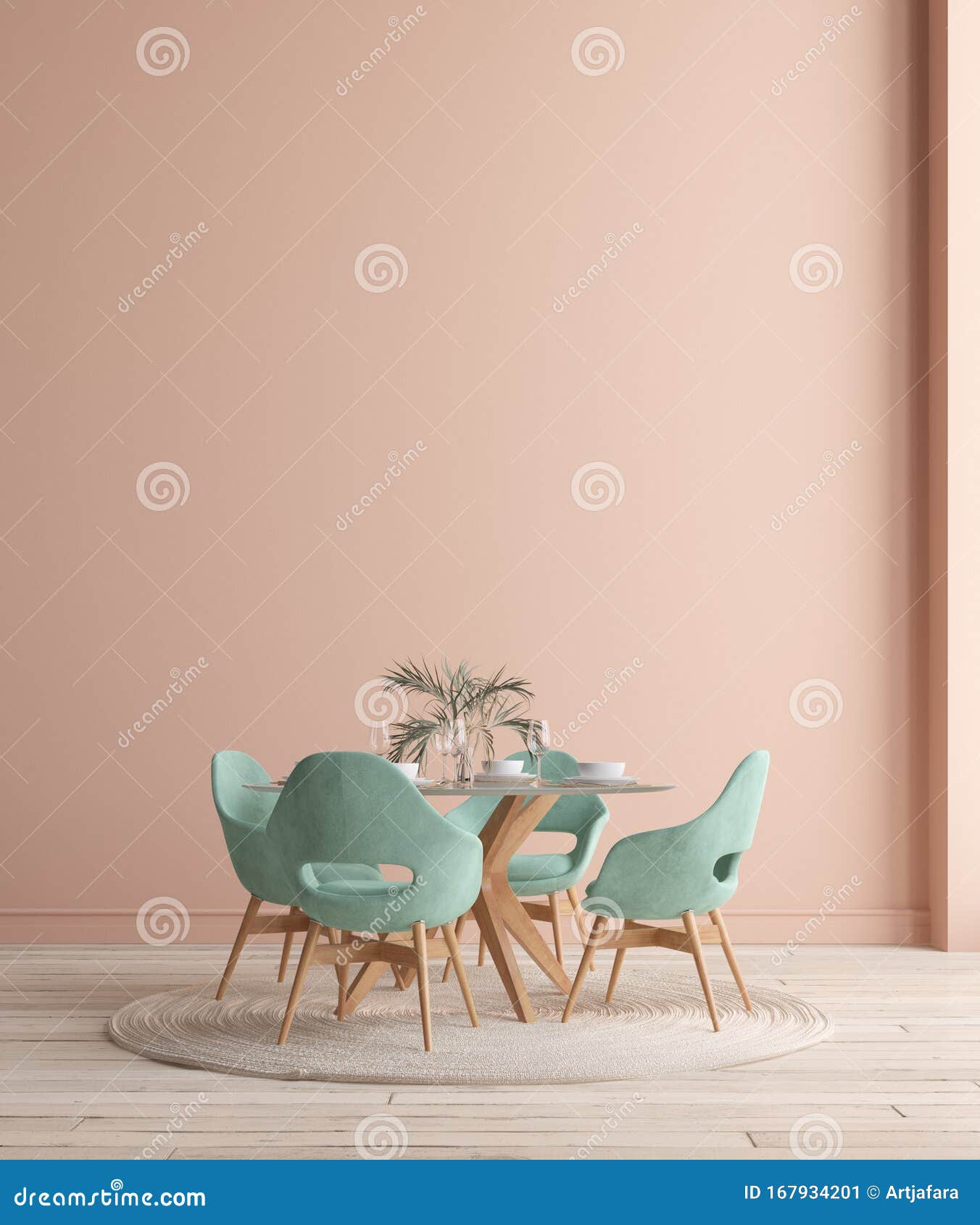 Wall, Poster Mock Up in Dining Room, Minimalist Interior Stock ...