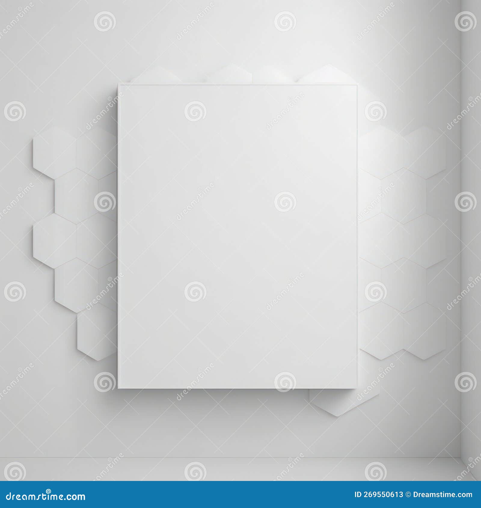 Wall Poster Mockup Five-sided Polygon With Rounded Corners. AI ...
