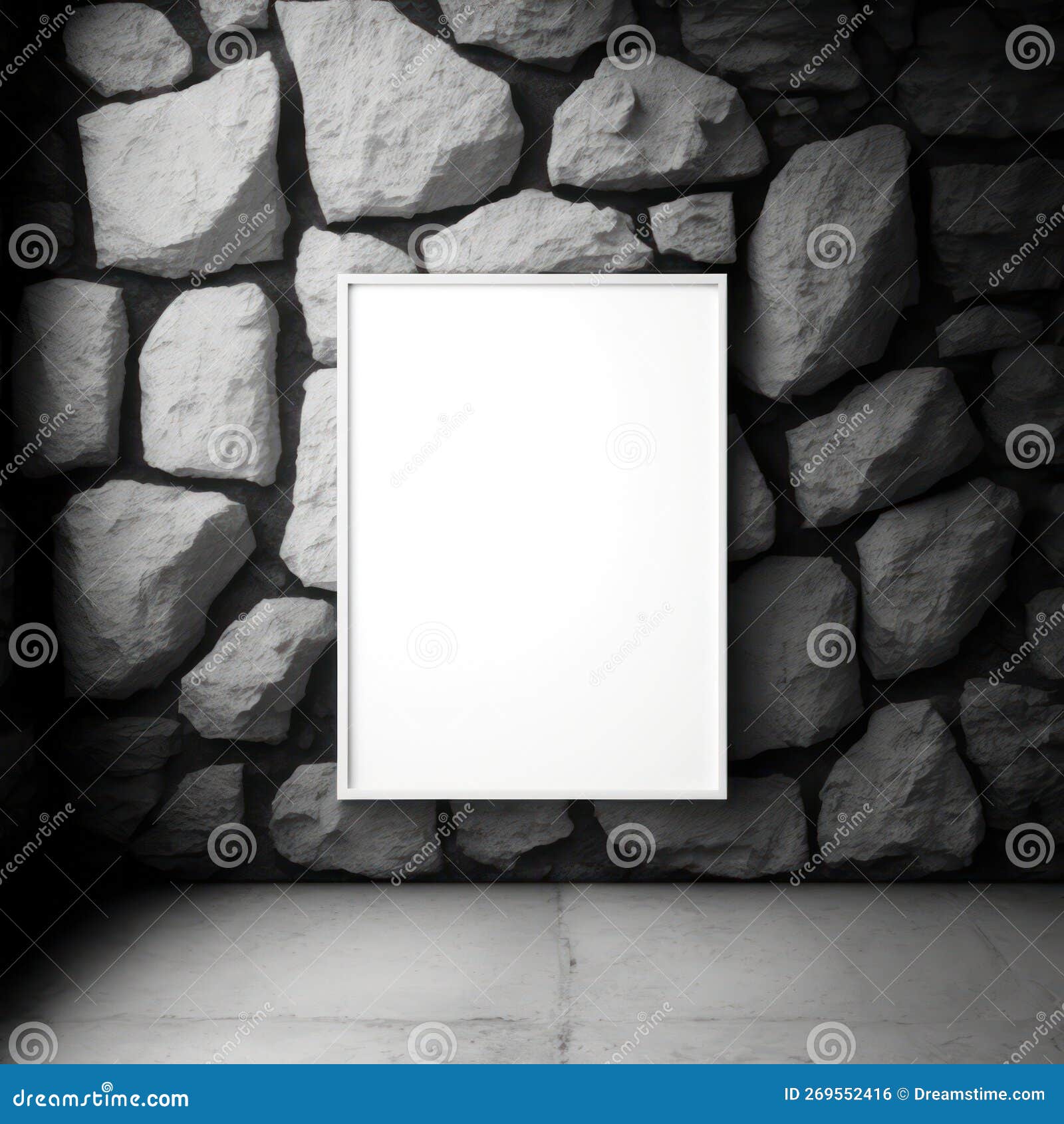 Wall Poster Mockup Flat, Rectangular Rock with a Rough Texture AI ...