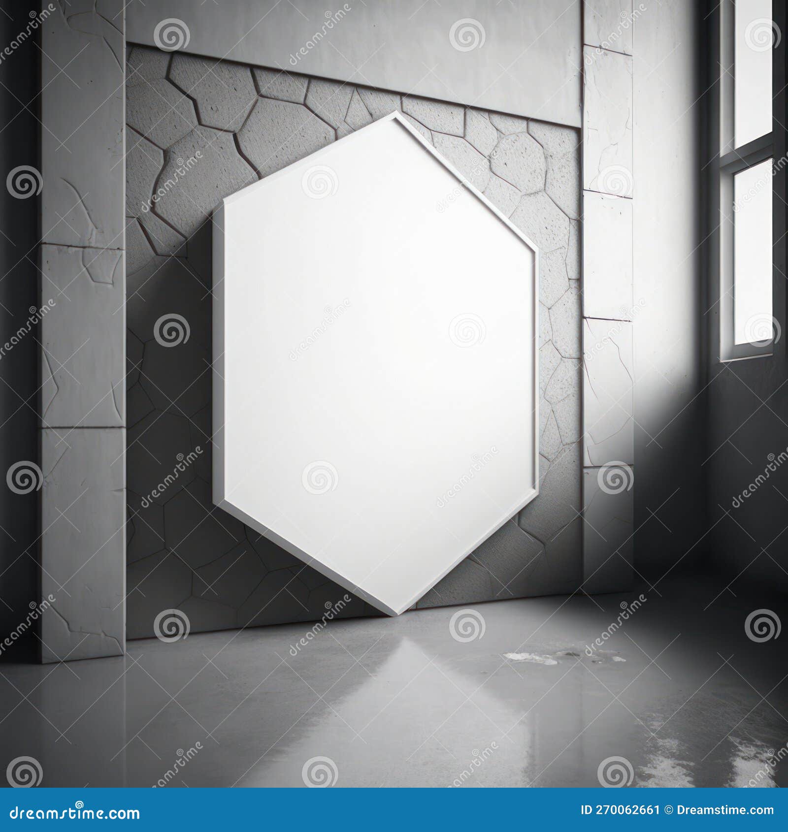 Wall Poster Mockup Large, Hexagonal Rock with a Deep Groove AI ...