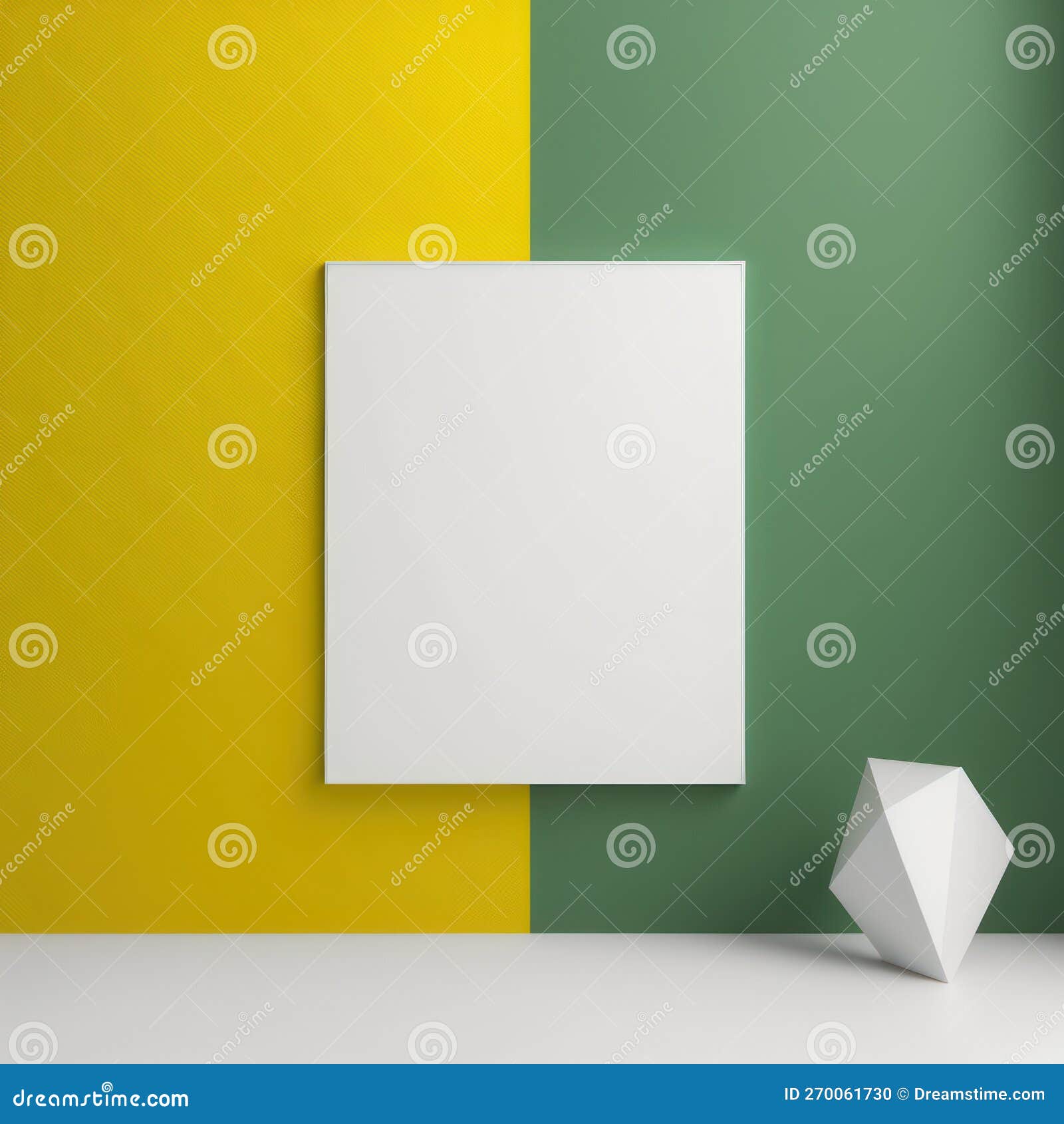 Wall Poster Mockup Small, Yellow-green Rhombus, with a Smooth Surface ...