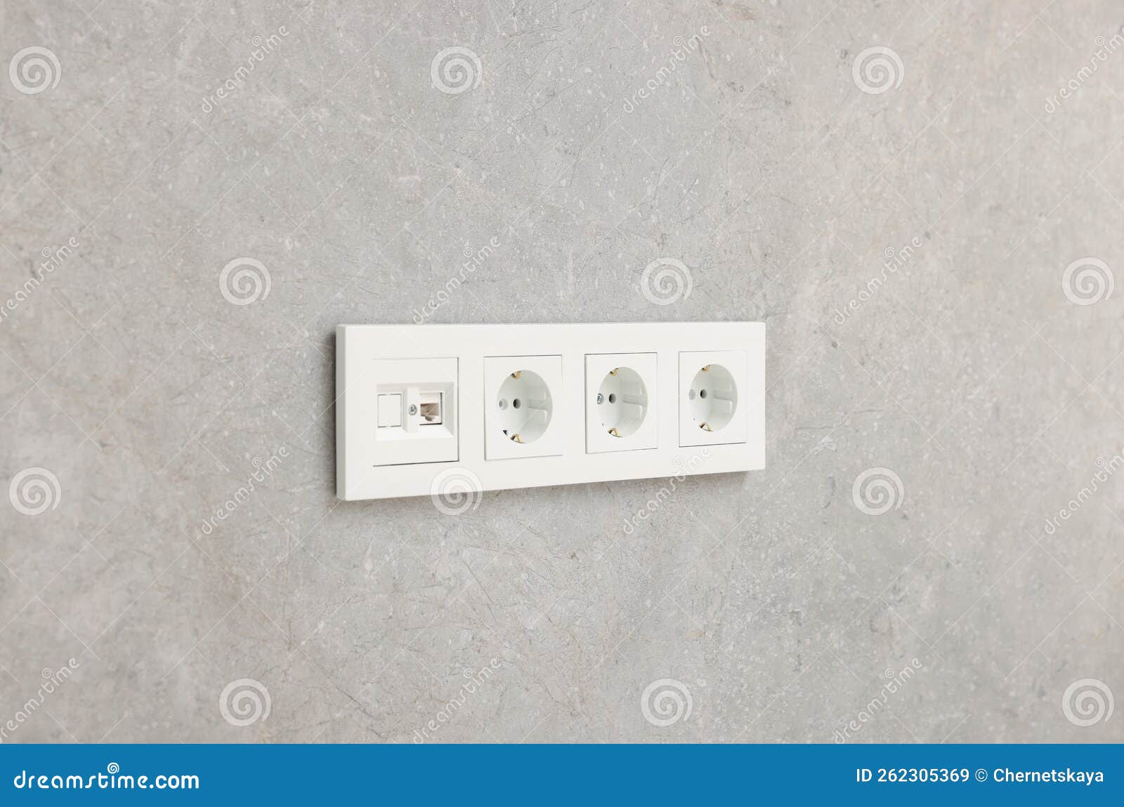 Wall with Power Outlet Sockets in Room. Interior Design Stock Image ...