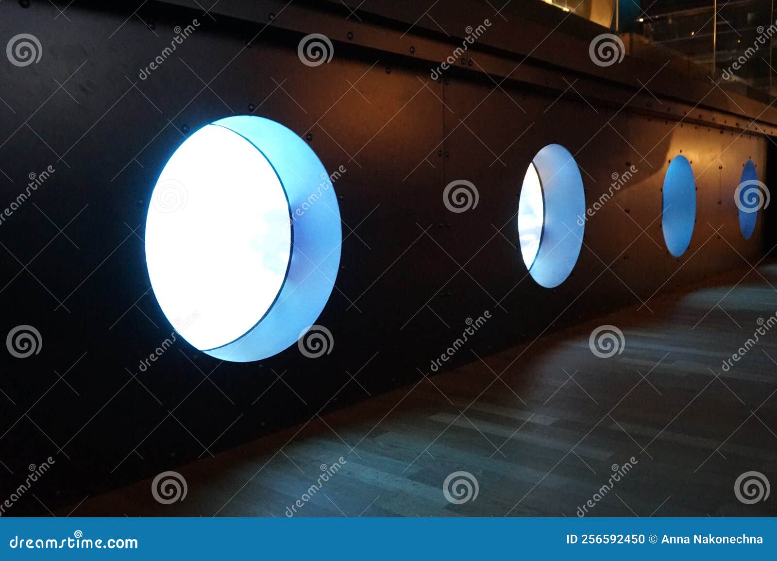 The Wall in the Premises of the Museum with Windows that Immitting ...