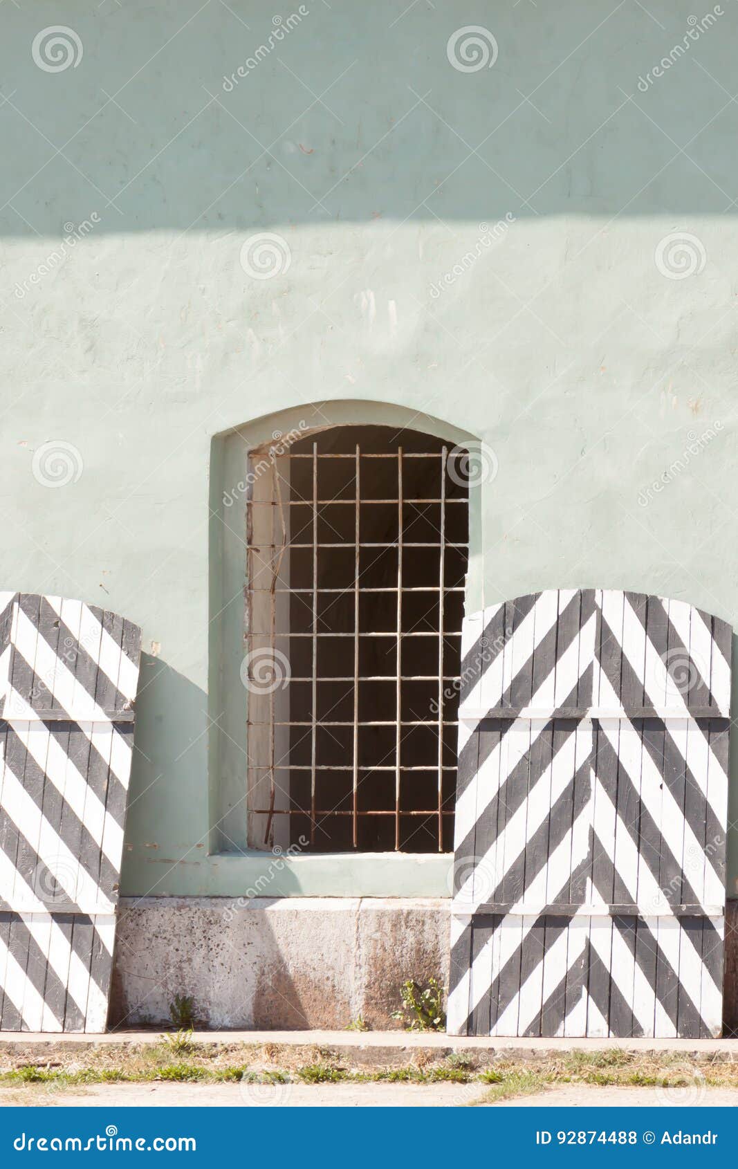 Wall of Prison with Barred Windows Stock Photo - Image of frame ...
