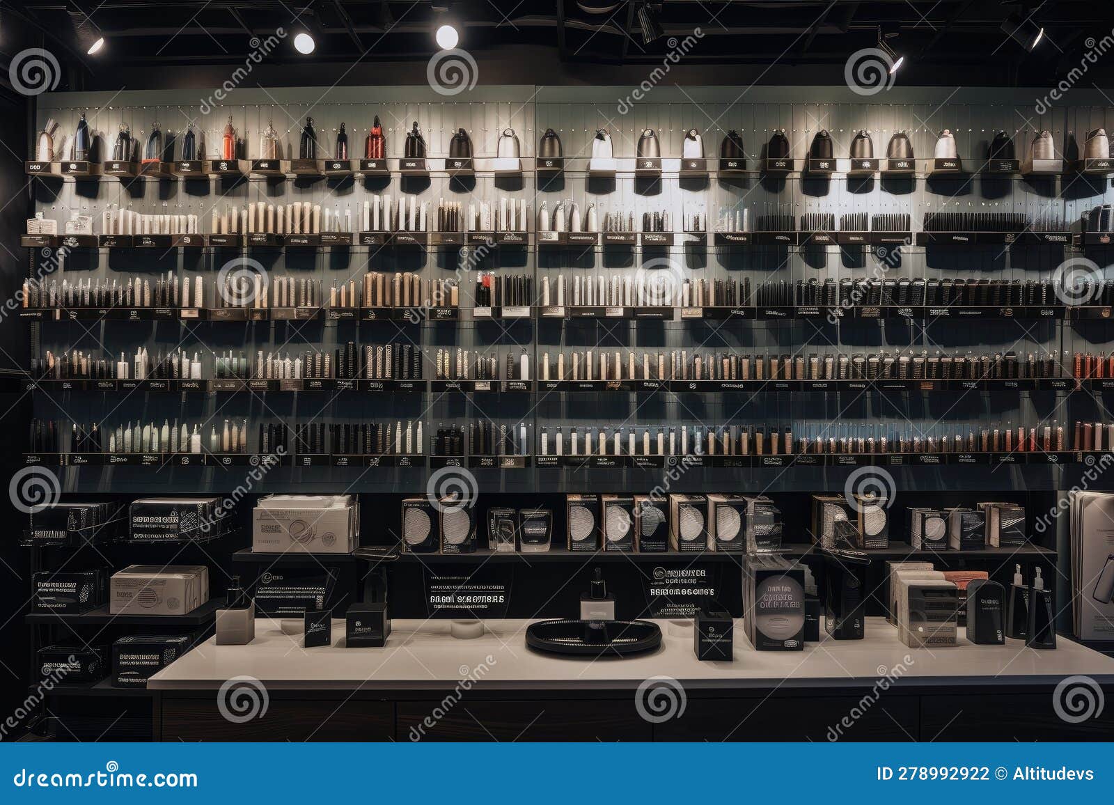 Wall of Products Featuring Different Types and Brands of Grooming Tools ...