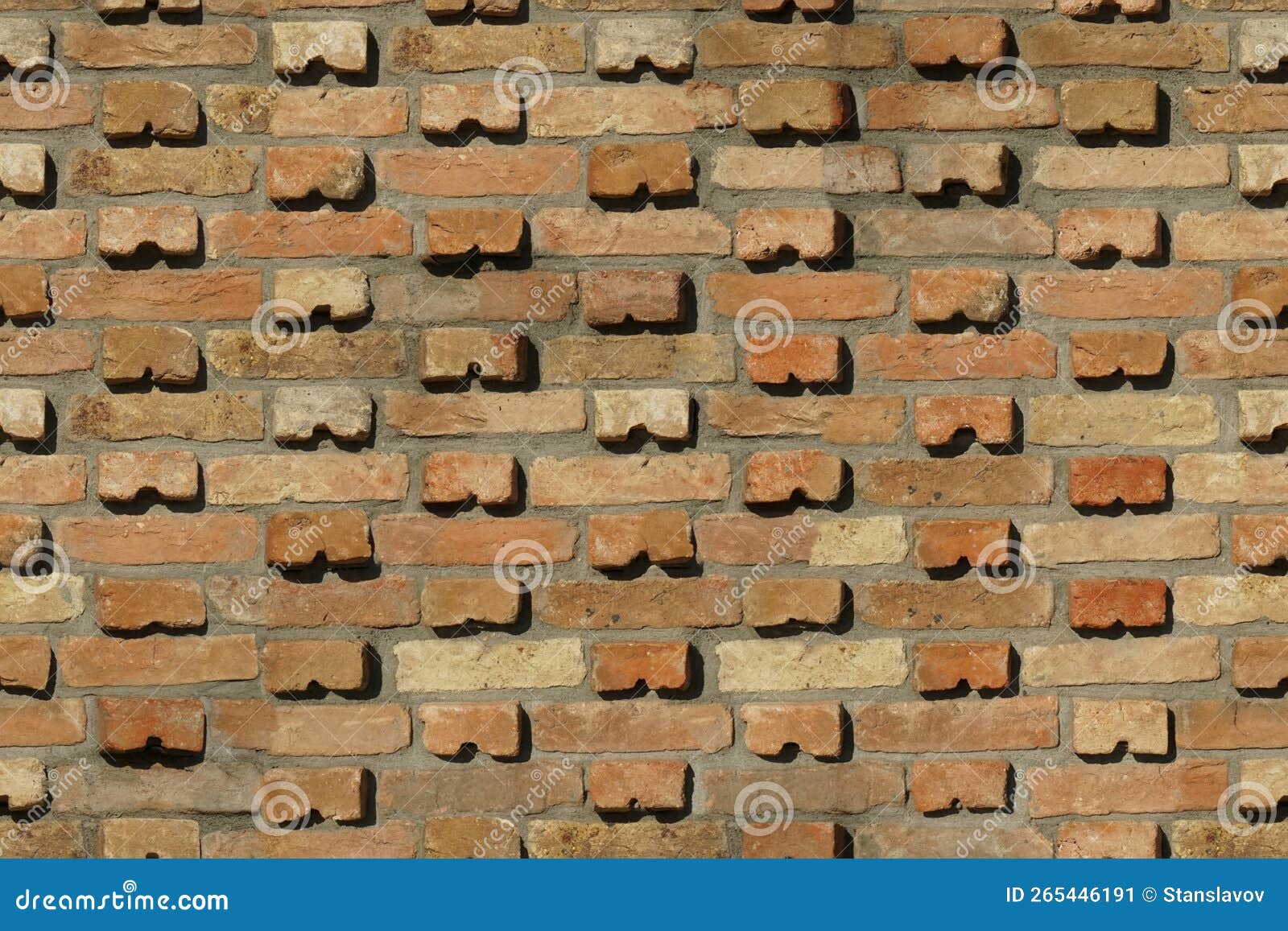 Wall with Protruding Bricks Seamless Texture Stock Image - Image of ...
