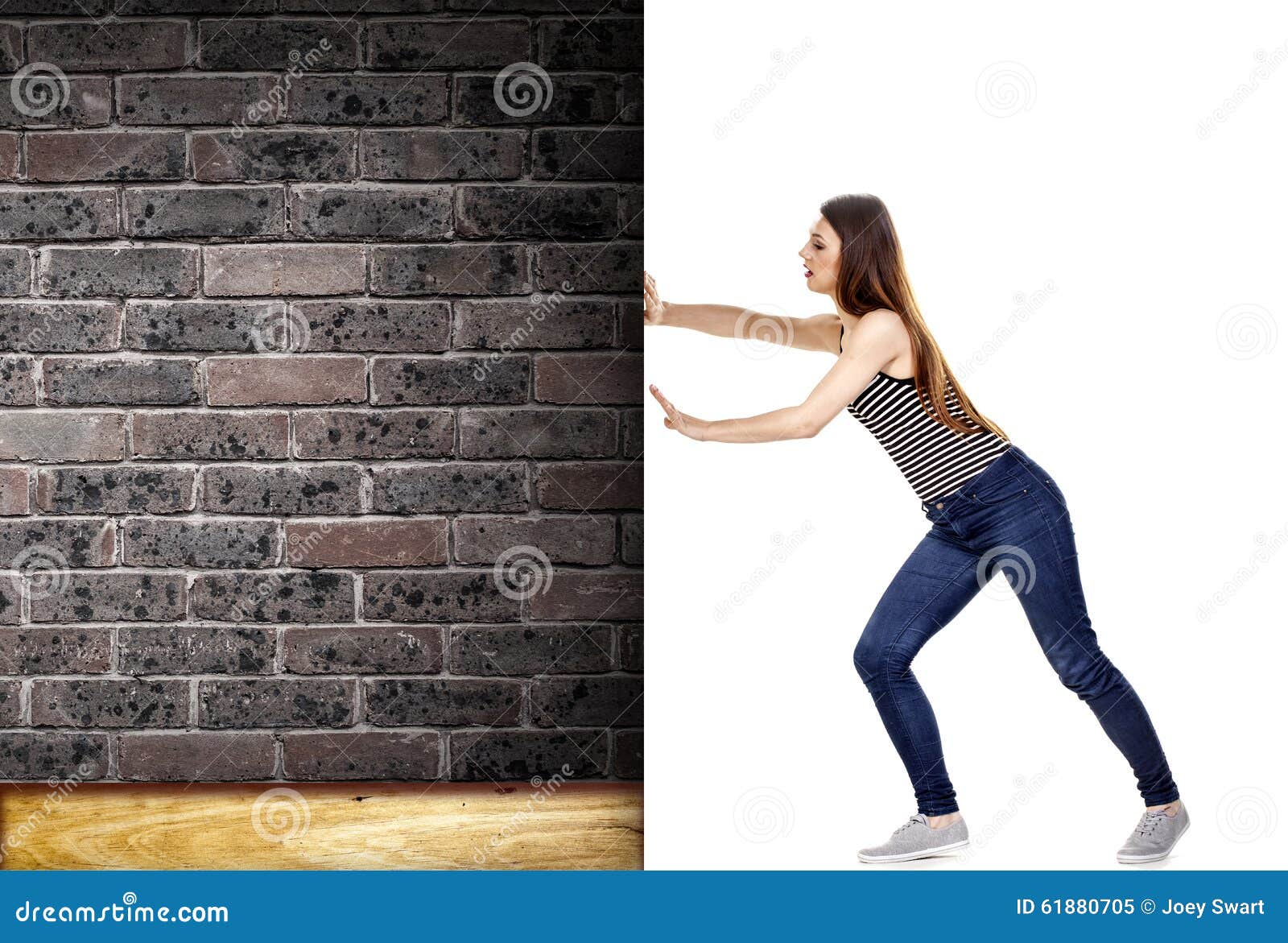 Wall pushing. stock image. Image of indoor, beautiful - 61880705