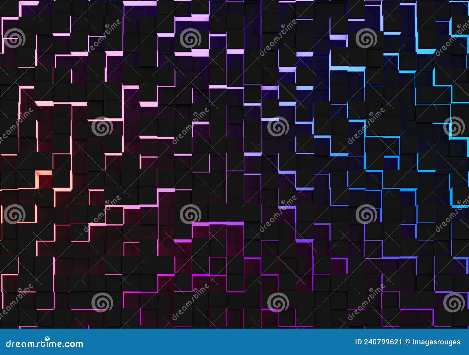 Wall of Random Grid Cubes Gradient Background Stock Illustration ...