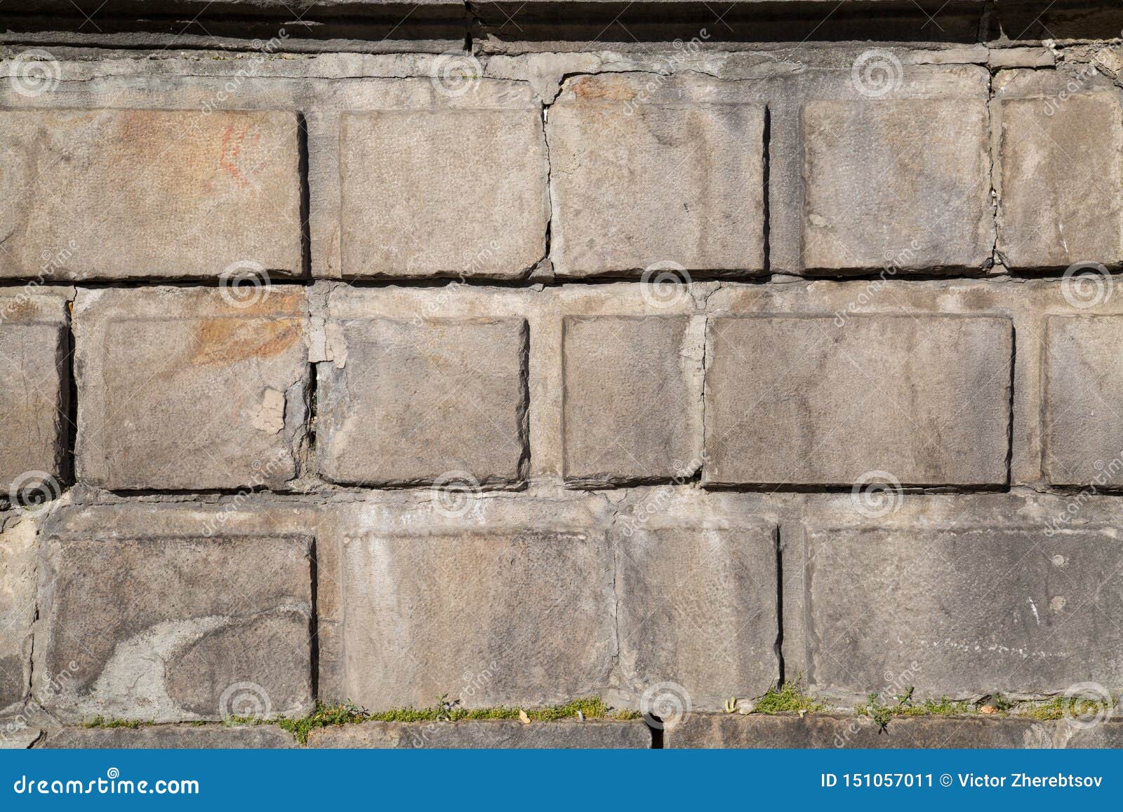 A Wall of Rectangular Cement Blocks on a Sunny Day. Stock Image - Image ...