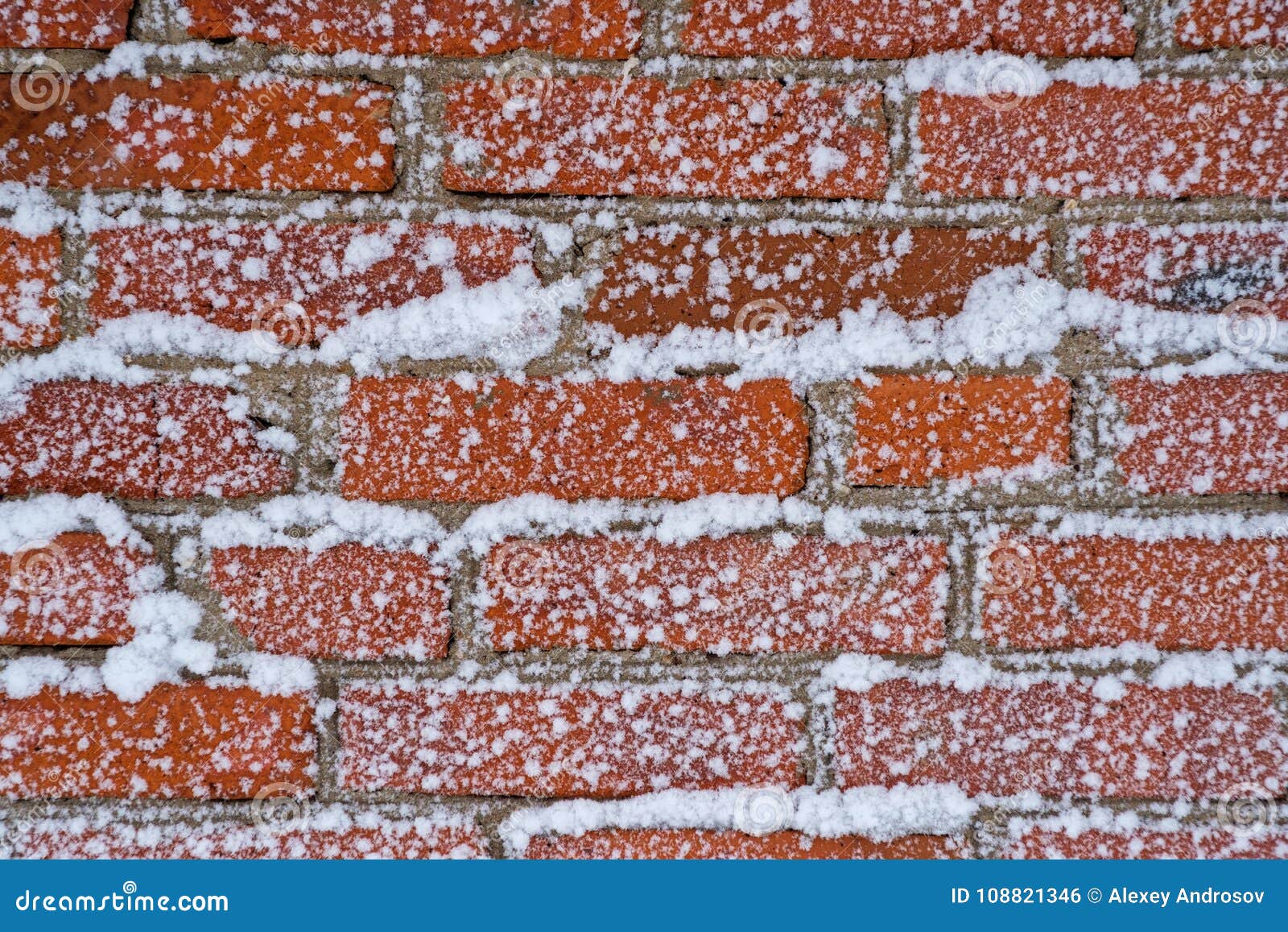 Snow Wall of Red Brick.background Stock Photo - Image of abstract ...
