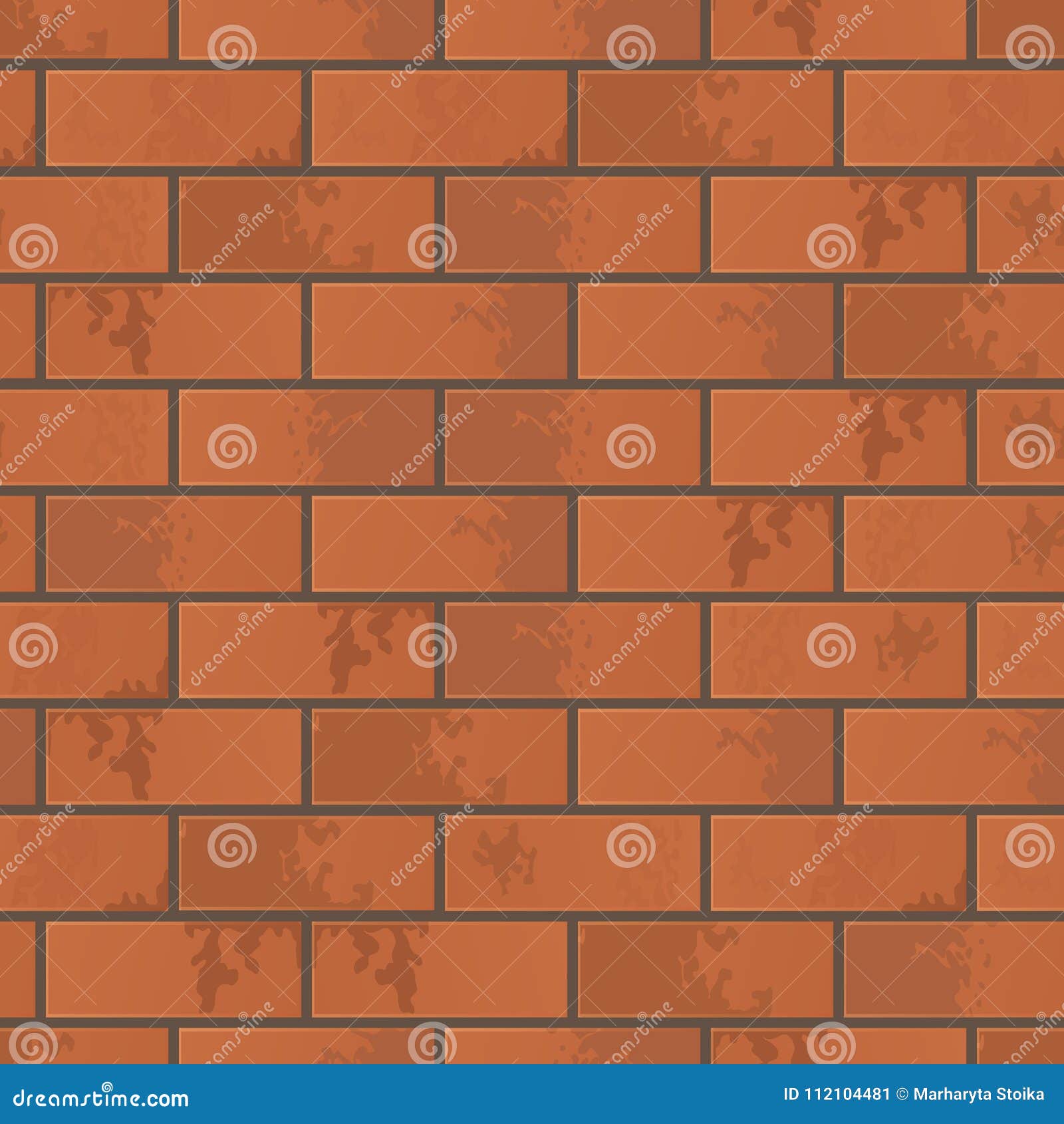 Wall of red brick. stock vector. Illustration of decor - 112104481