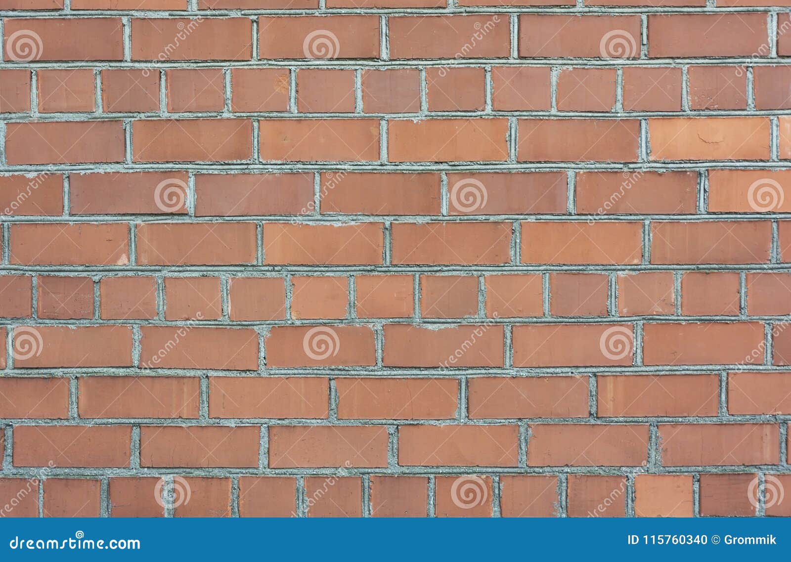 Red Brick Wall with Cement Mortar Stock Photo - Image of decoration ...